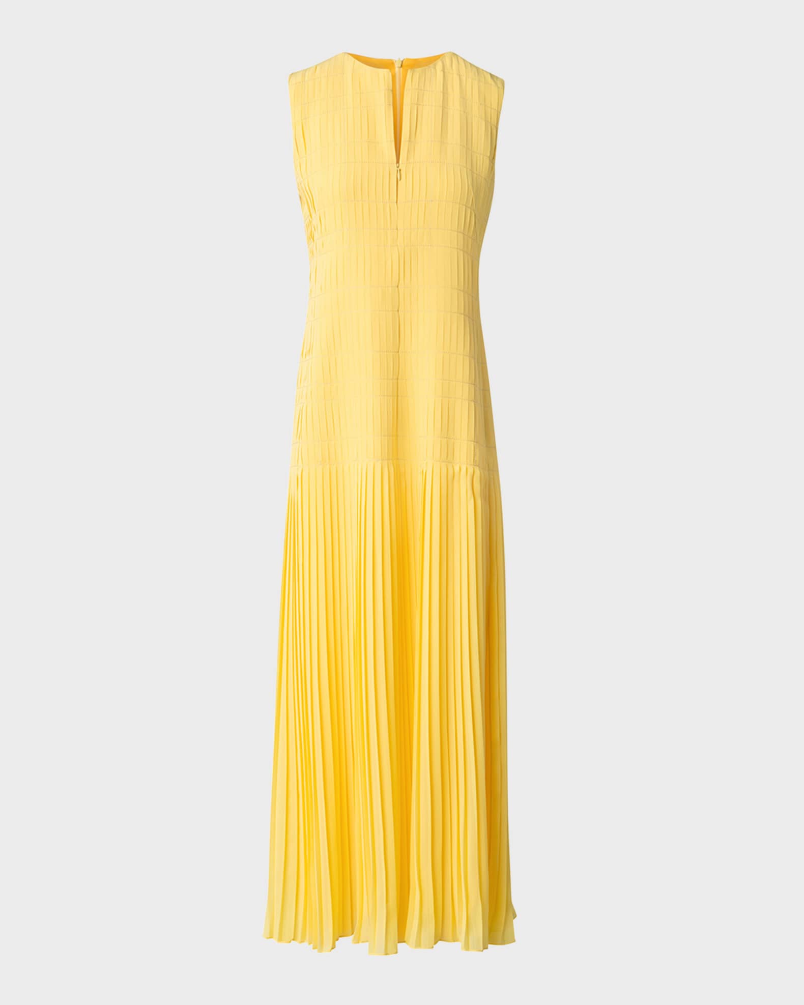 Akris Pleated Zip-Front Midi Georgette Dress | Neiman Marcus