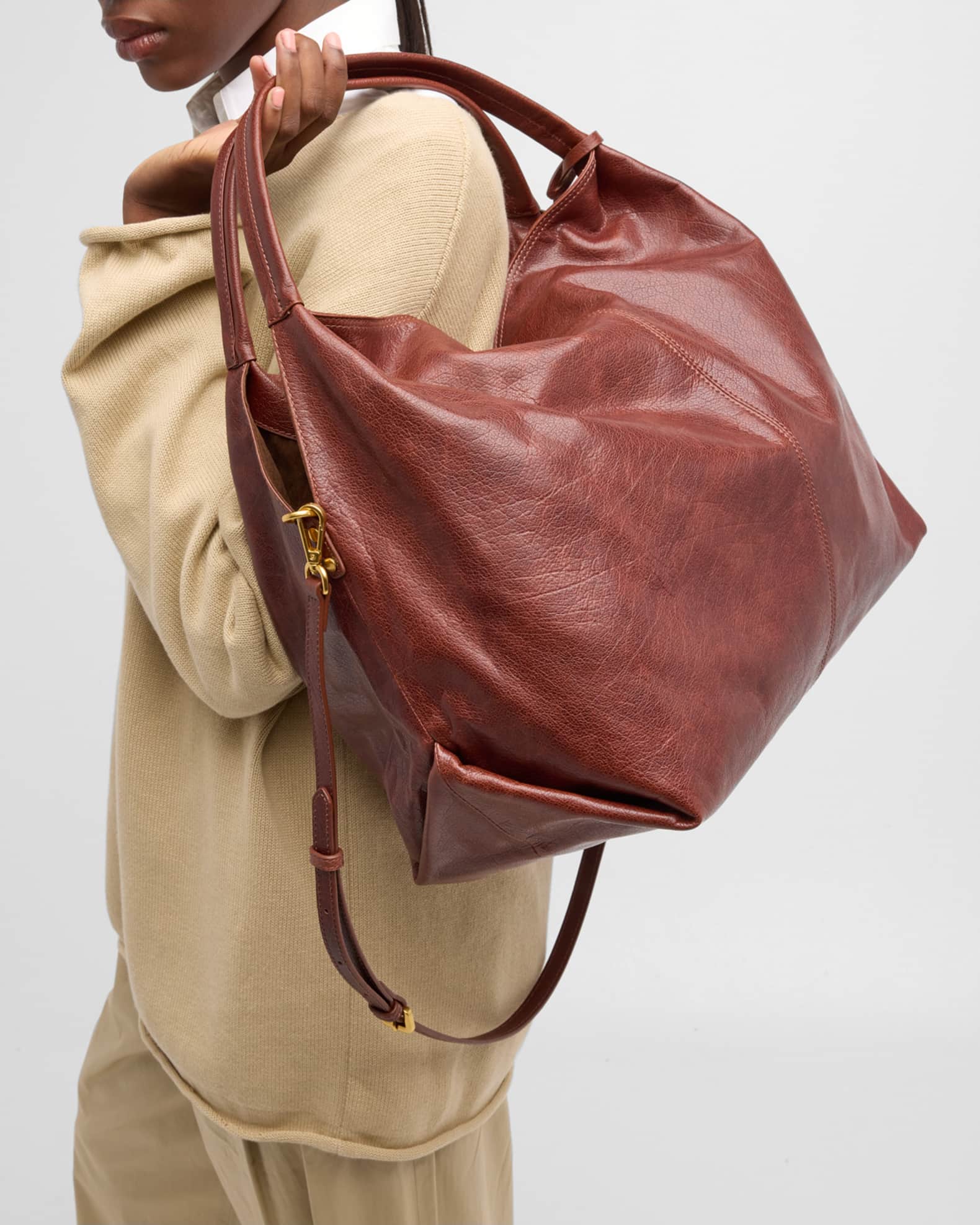 Brandon Blackwood Sylvia Leather Hobo Bag | Neiman Marcus