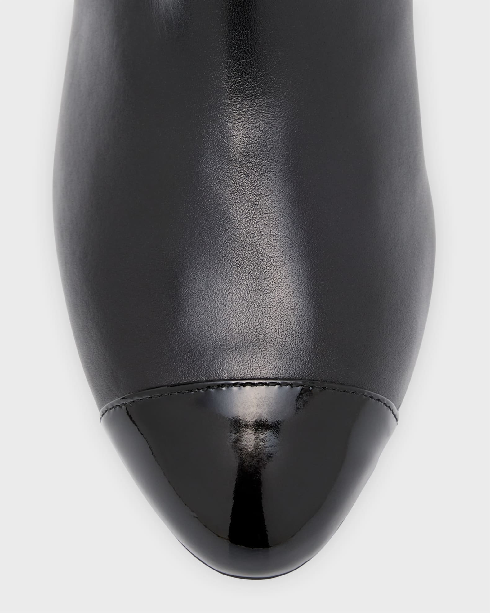 Stuart Weitzman Yuliana Leather Cap-Toe Booties | Neiman Marcus