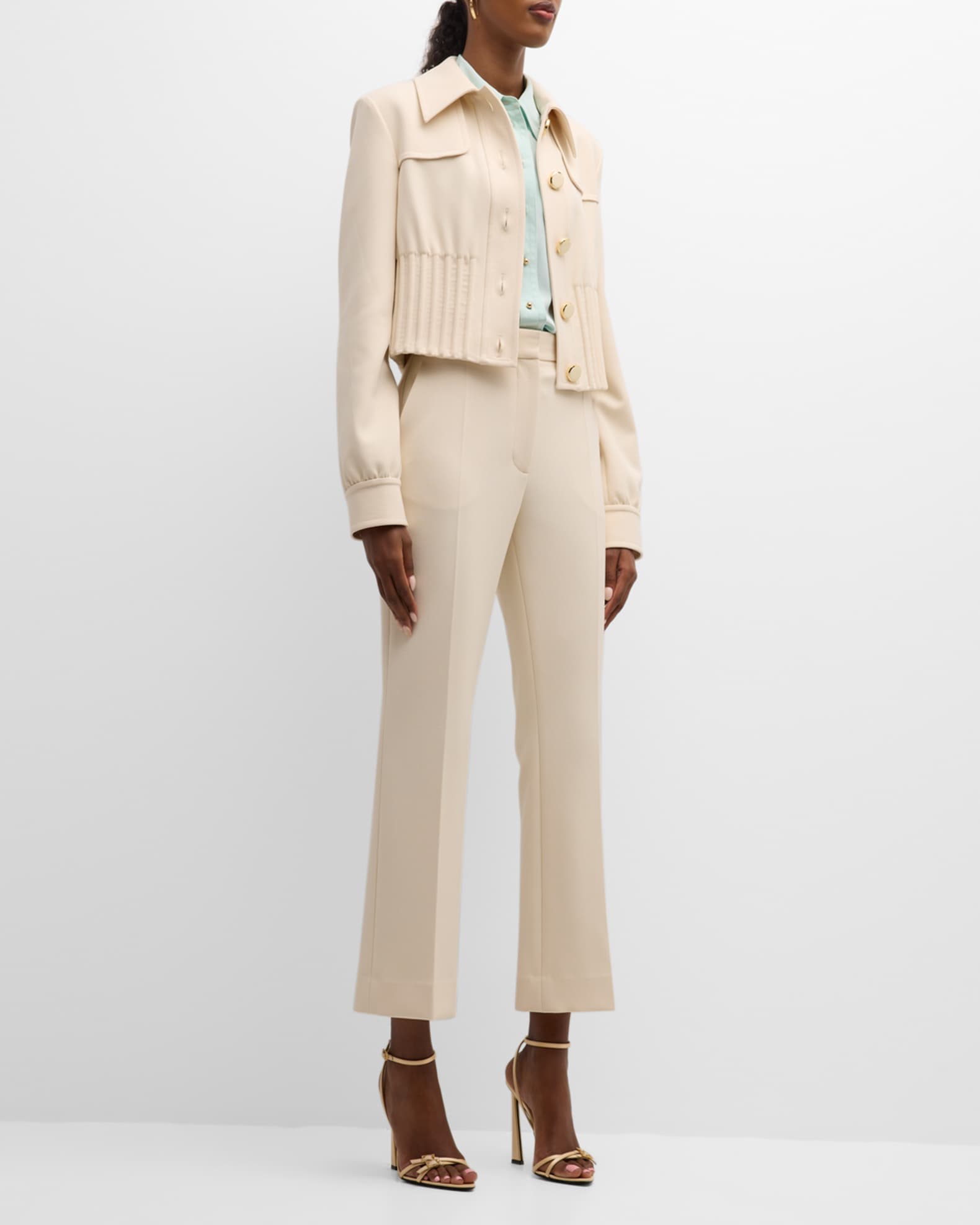 St. John Corset-Waist Stretch Crepe Jacket | Neiman Marcus