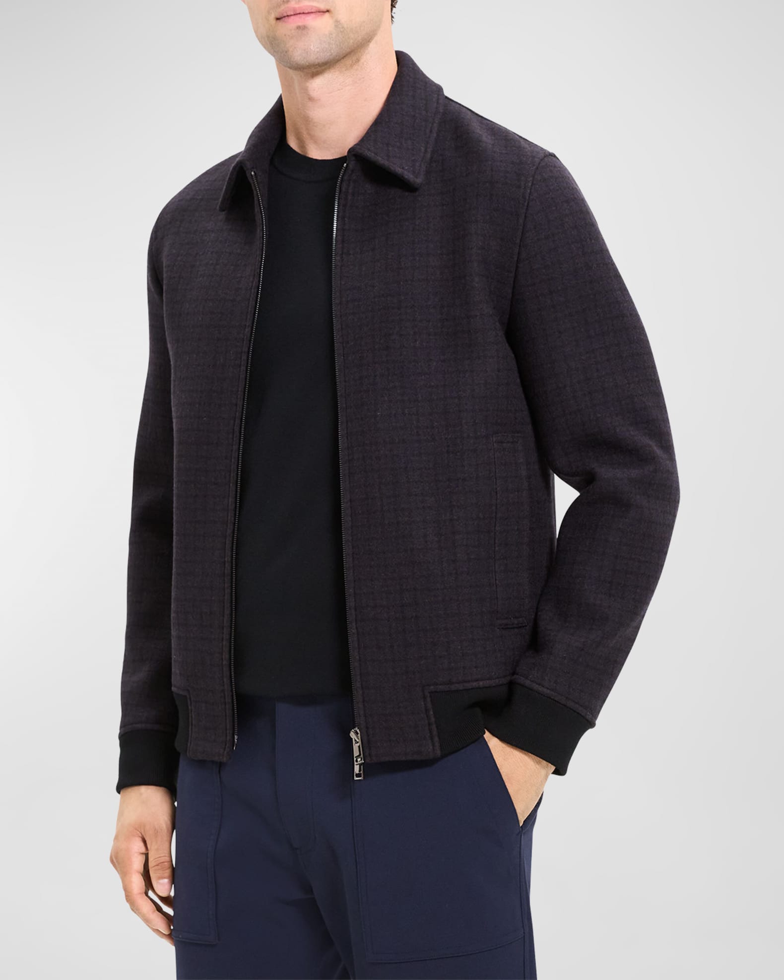 Theory Men's Wyatt Jacket in Rush Micro Check | Neiman Marcus