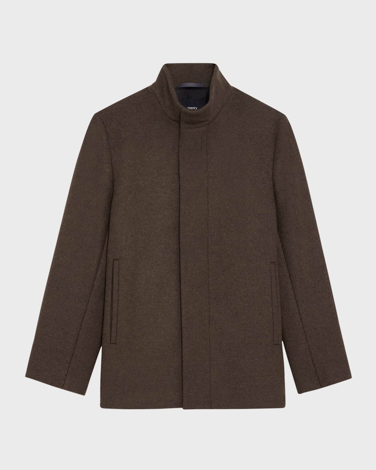 Theory Men's Clarence Concealed-Zip Overcoat | Neiman Marcus