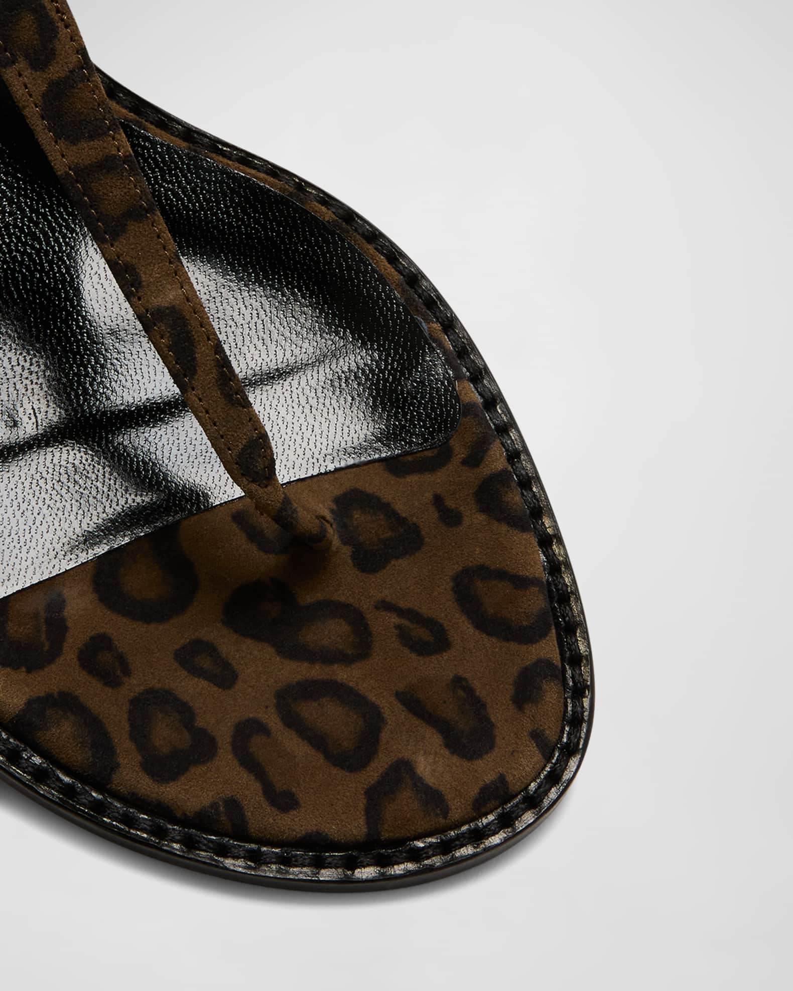 Manolo Blahnik Hata Leopard Thong Slingback Sandals | Neiman Marcus