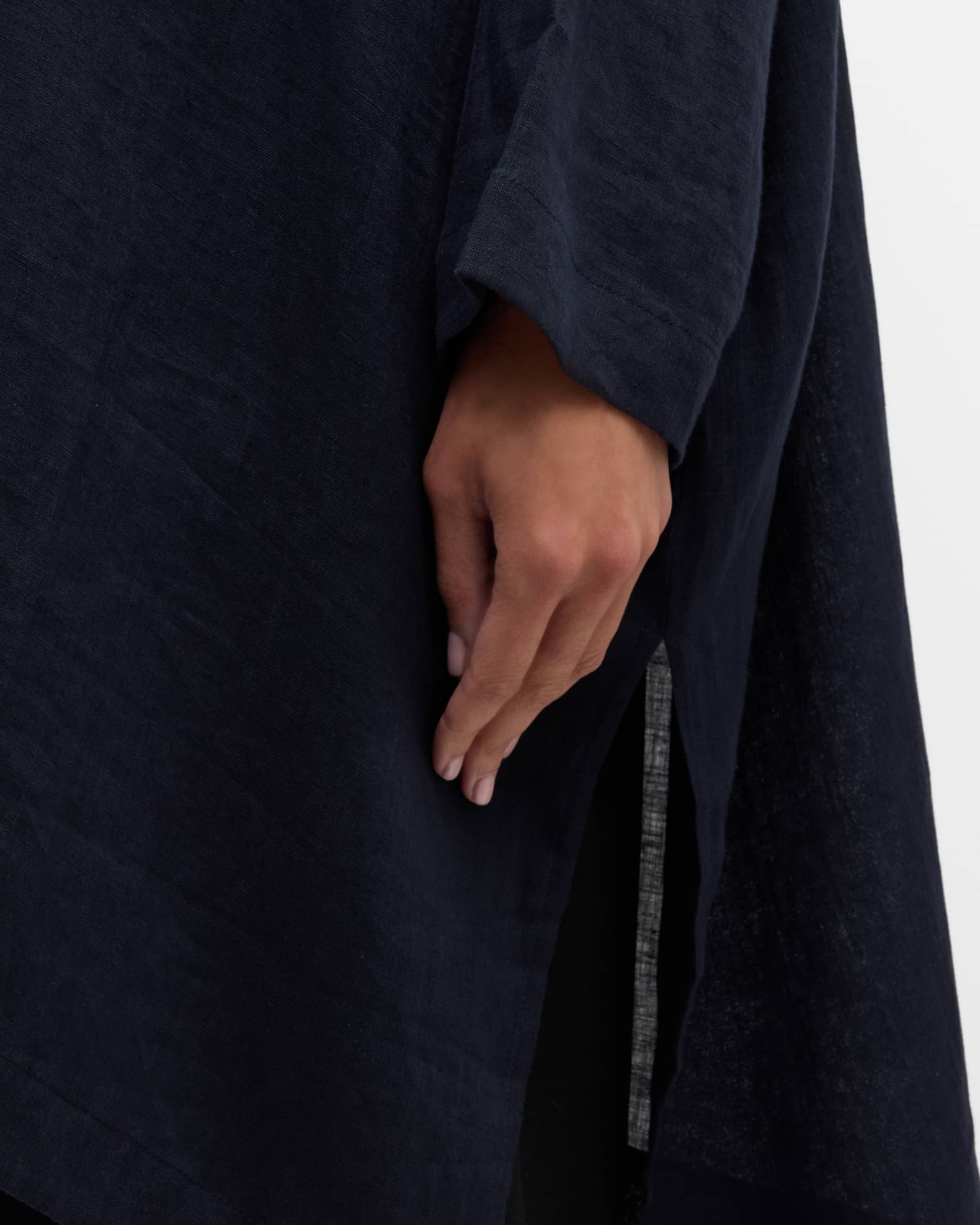 Eskandar Wide Longer-Back Bound Neck Shirt (Very Long Length) With ...