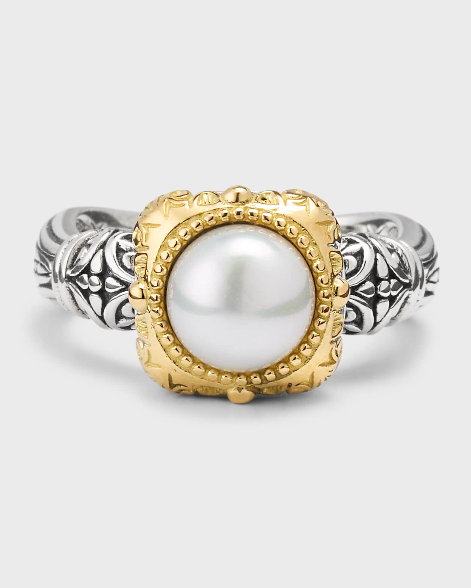 Konstantino Silver and 18K Gold Pearl Ring, Size 7 | Neiman Marcus