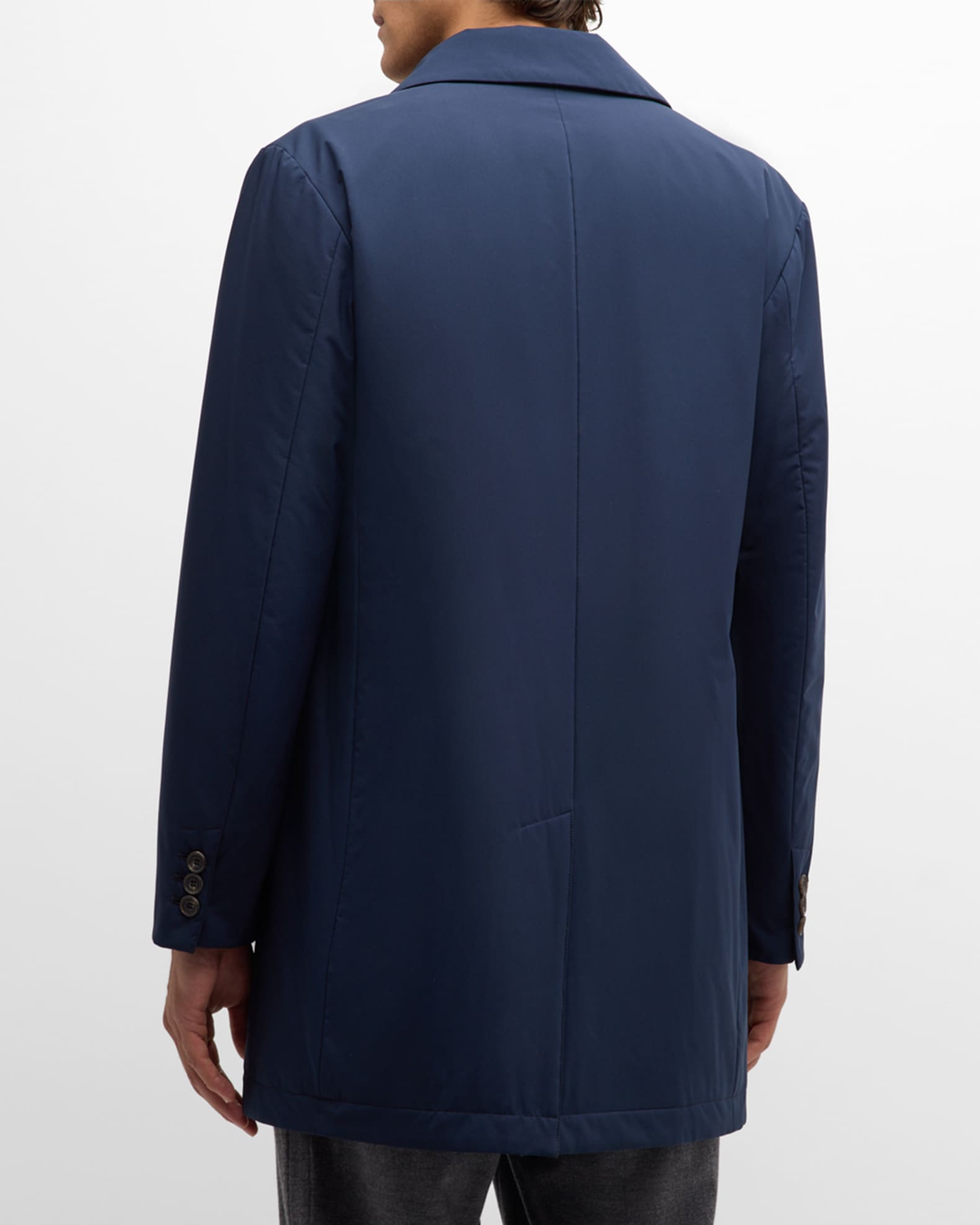 Corneliani Men's Tech Overcoat with Detachable Bib | Neiman Marcus