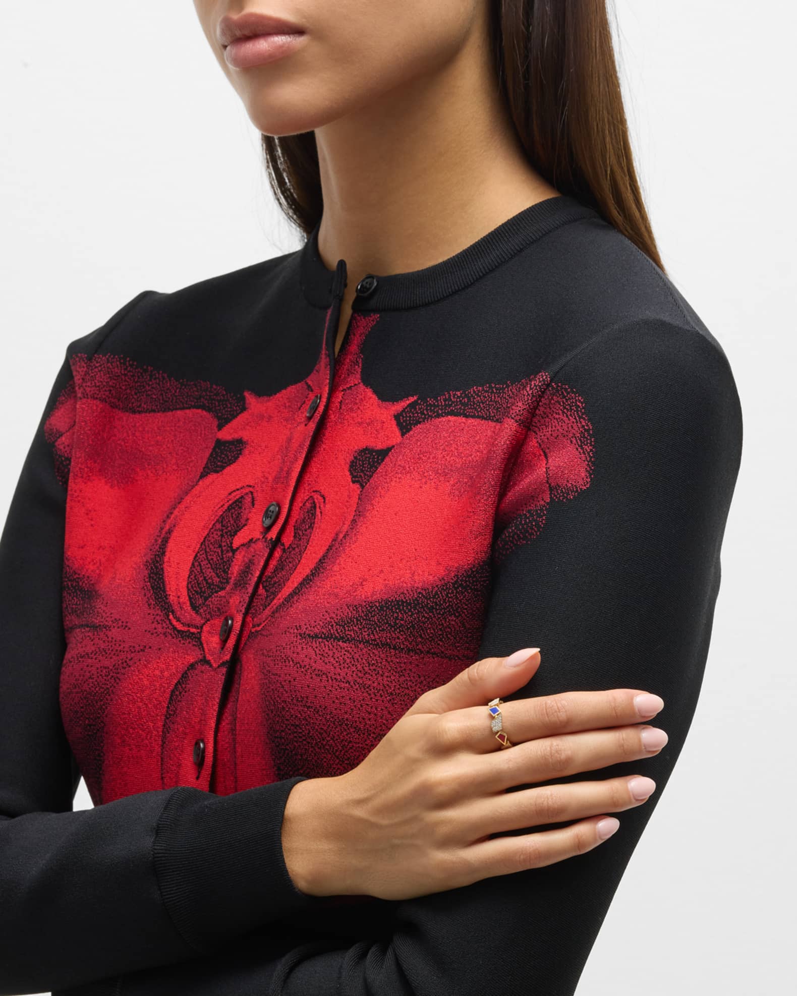 L'atelier Nawbar 18K Yellow Gold Fragments Diamond And Coral Ring ...