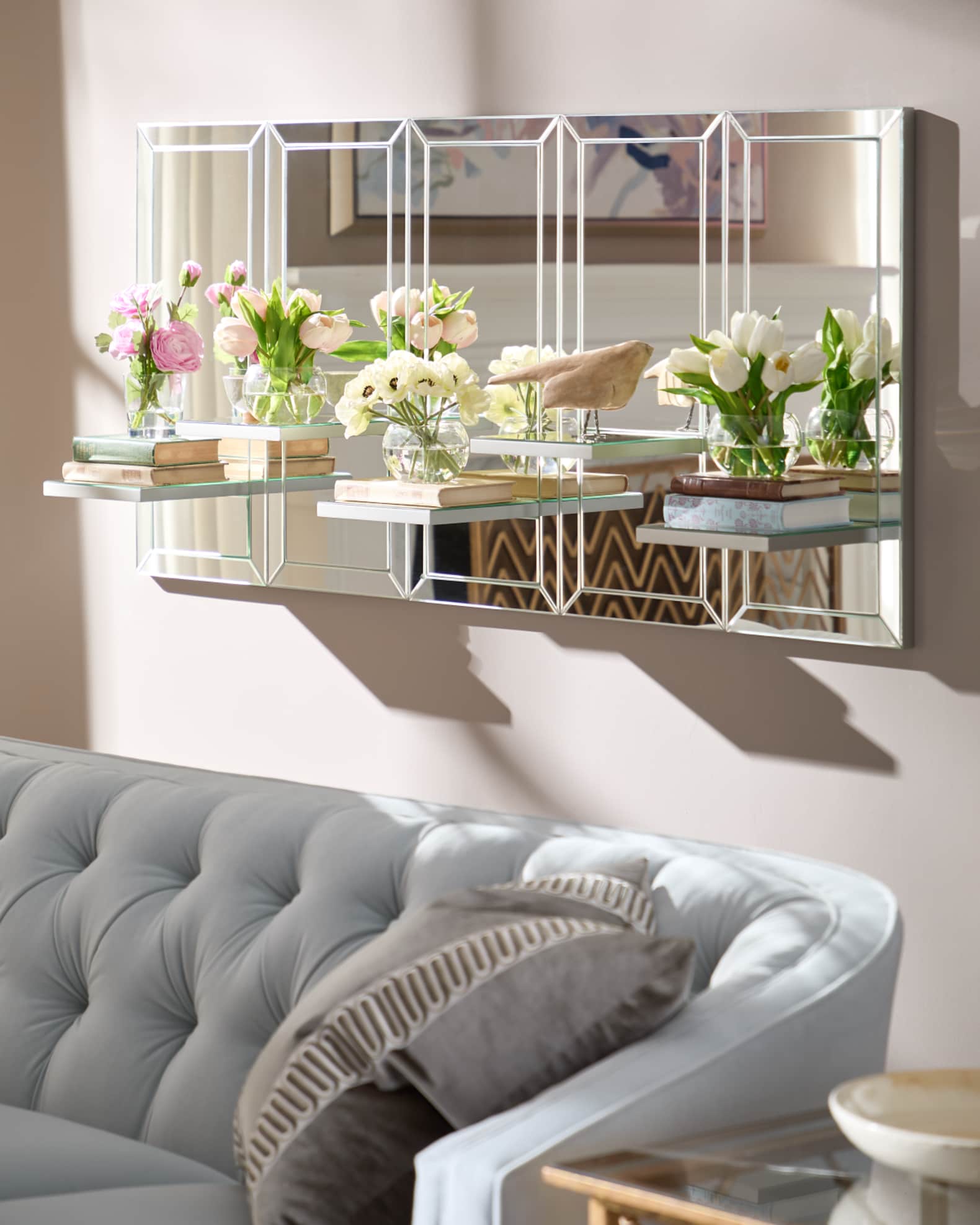 Neiman Marcus Horizontal Mirrored Wall Shelves | Neiman Marcus