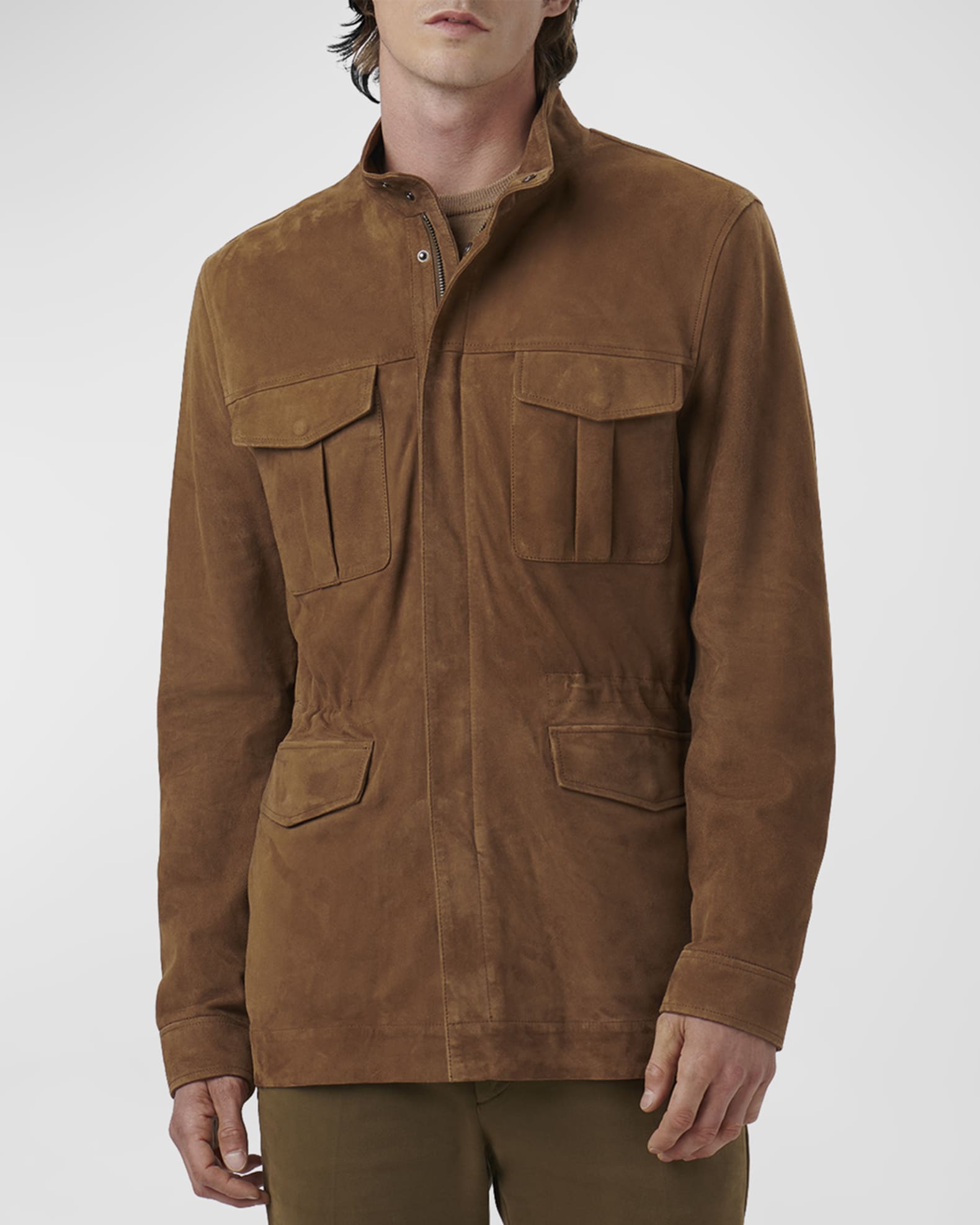 Bugatchi Men's Suede Field Jacket | Neiman Marcus