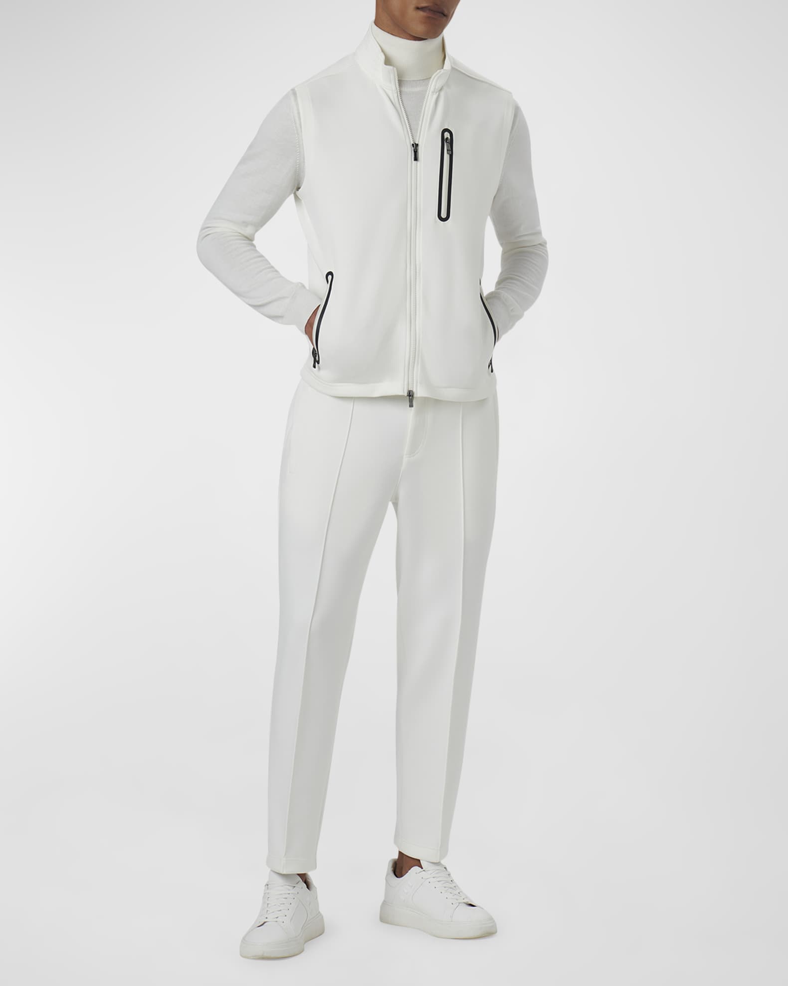 Bugatchi Men's Mock-Neck Knit Vest | Neiman Marcus