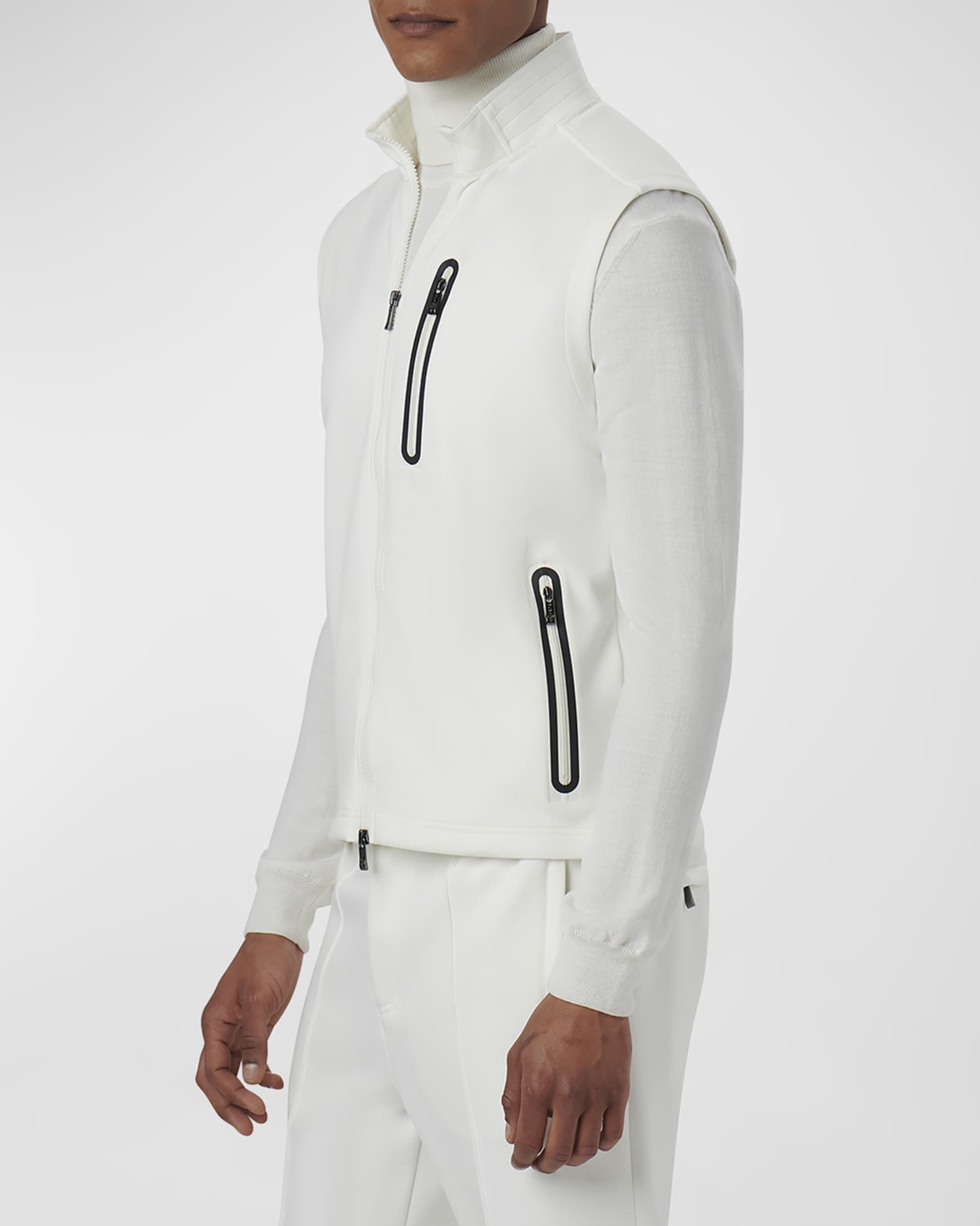 Bugatchi Men's Mock-Neck Knit Vest | Neiman Marcus