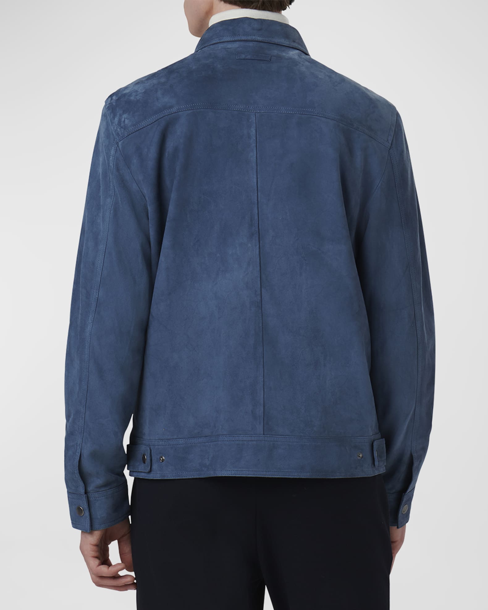 Bugatchi Men's Full-Zip Suede Bomber Jacket | Neiman Marcus