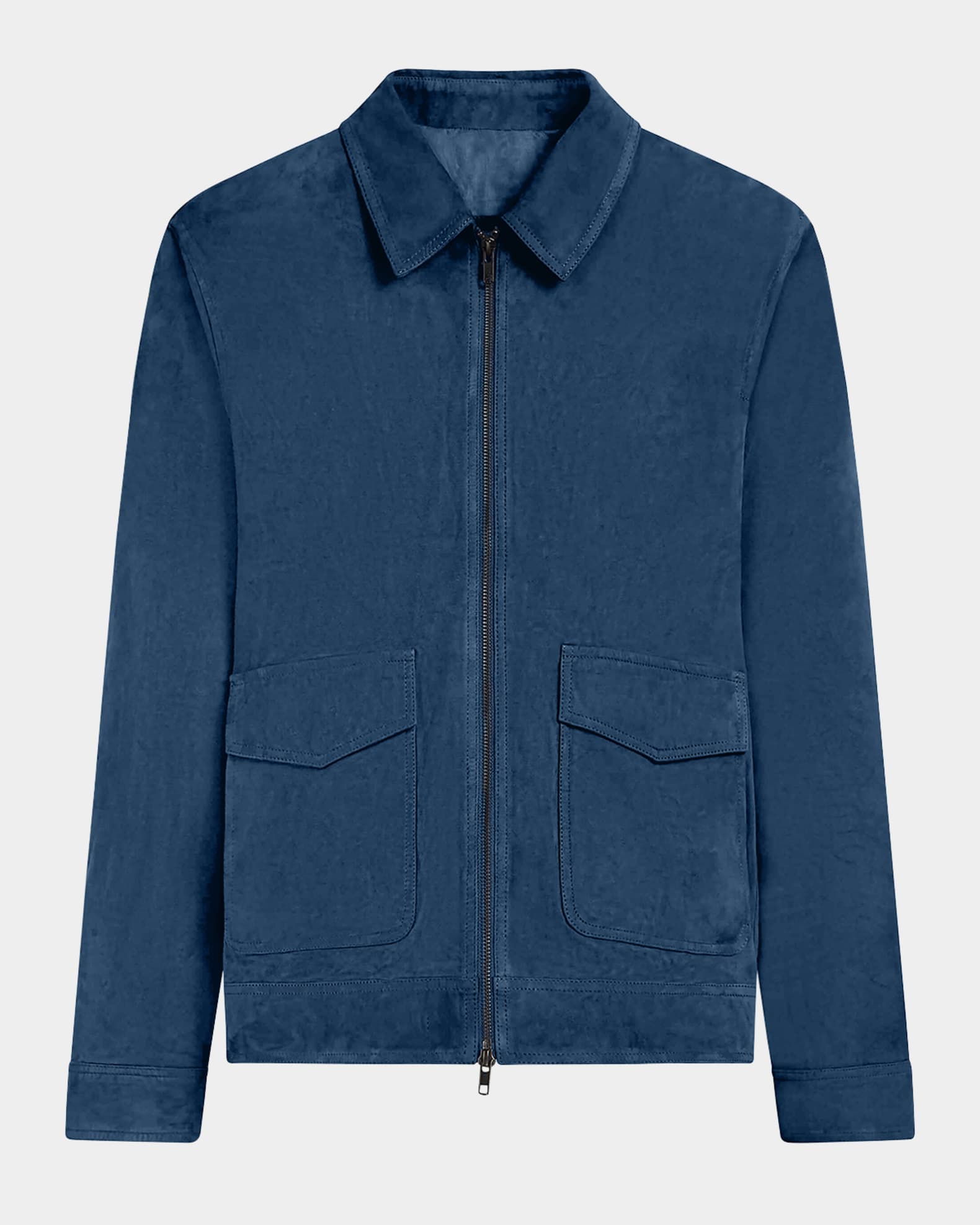 Bugatchi Men's Full-Zip Suede Bomber Jacket | Neiman Marcus