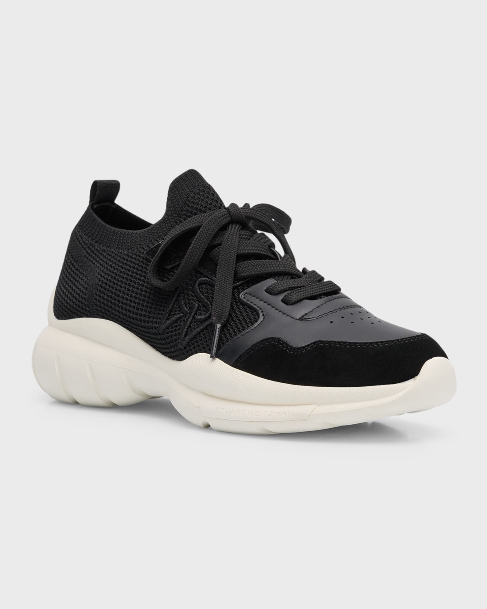 Stuart Weitzman 5050 Stretch Knit Chunky Runner Sneakers | Neiman Marcus