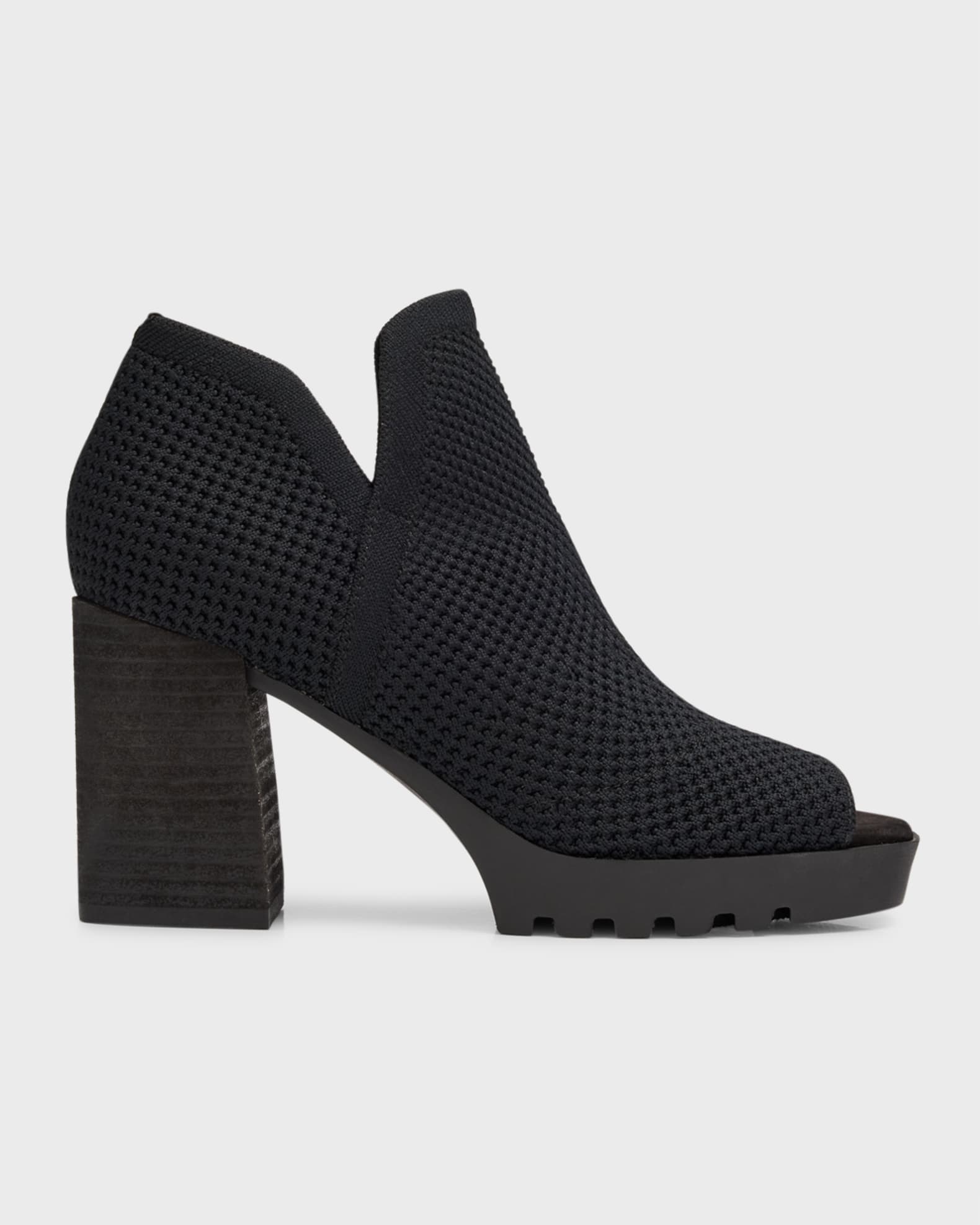 Eileen Fisher Collin Knit Block-Heel Booties | Neiman Marcus