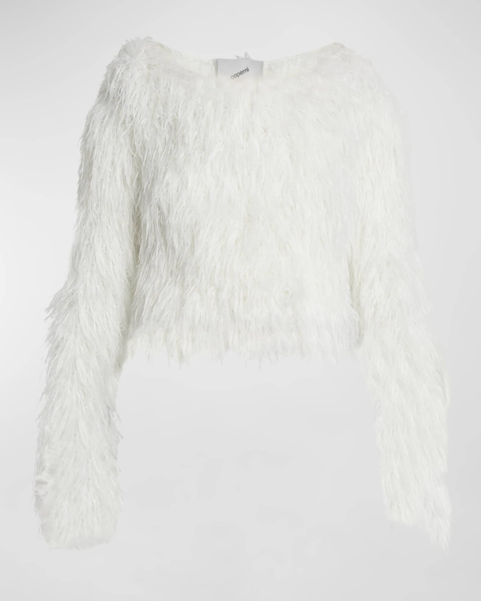 Coperni Fluffy Knit Crop Sweater | Neiman Marcus