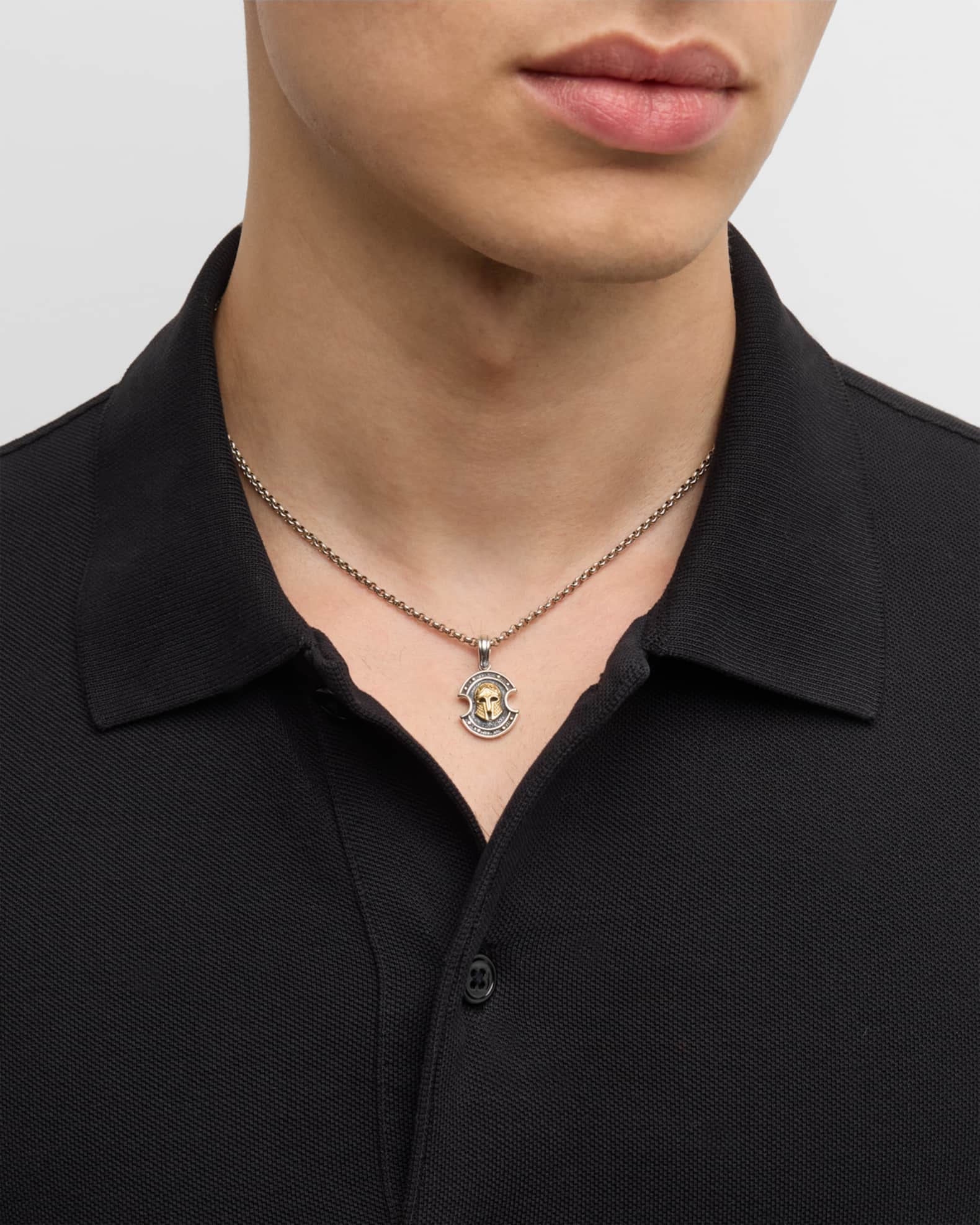 Konstantino Men's Two-Tone Shield Pendant | Neiman Marcus