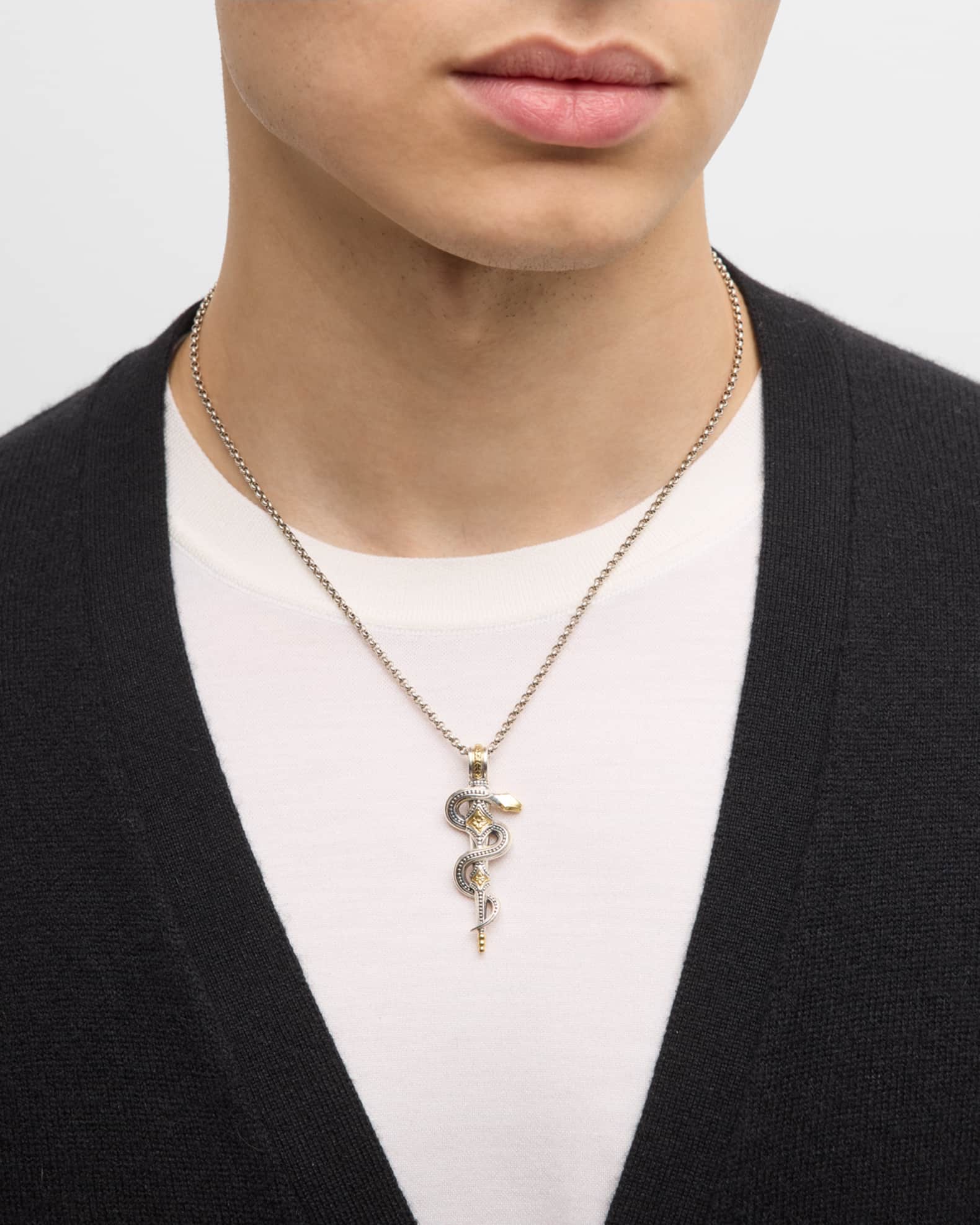Konstantino Men's Two-Tone Serpent Pendant | Neiman Marcus