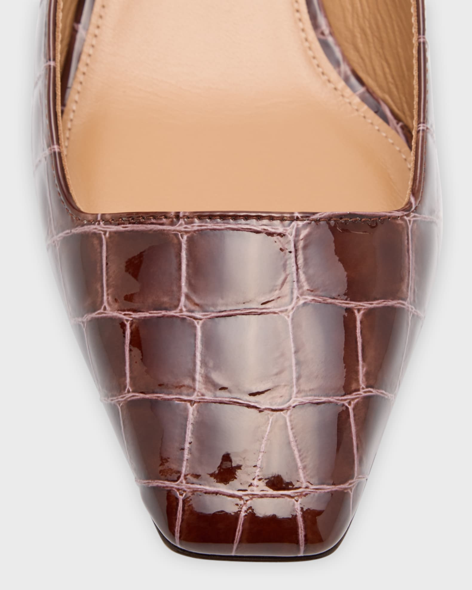 Aquazzura Ginza Croco Slingback Ballerina Pumps | Neiman Marcus