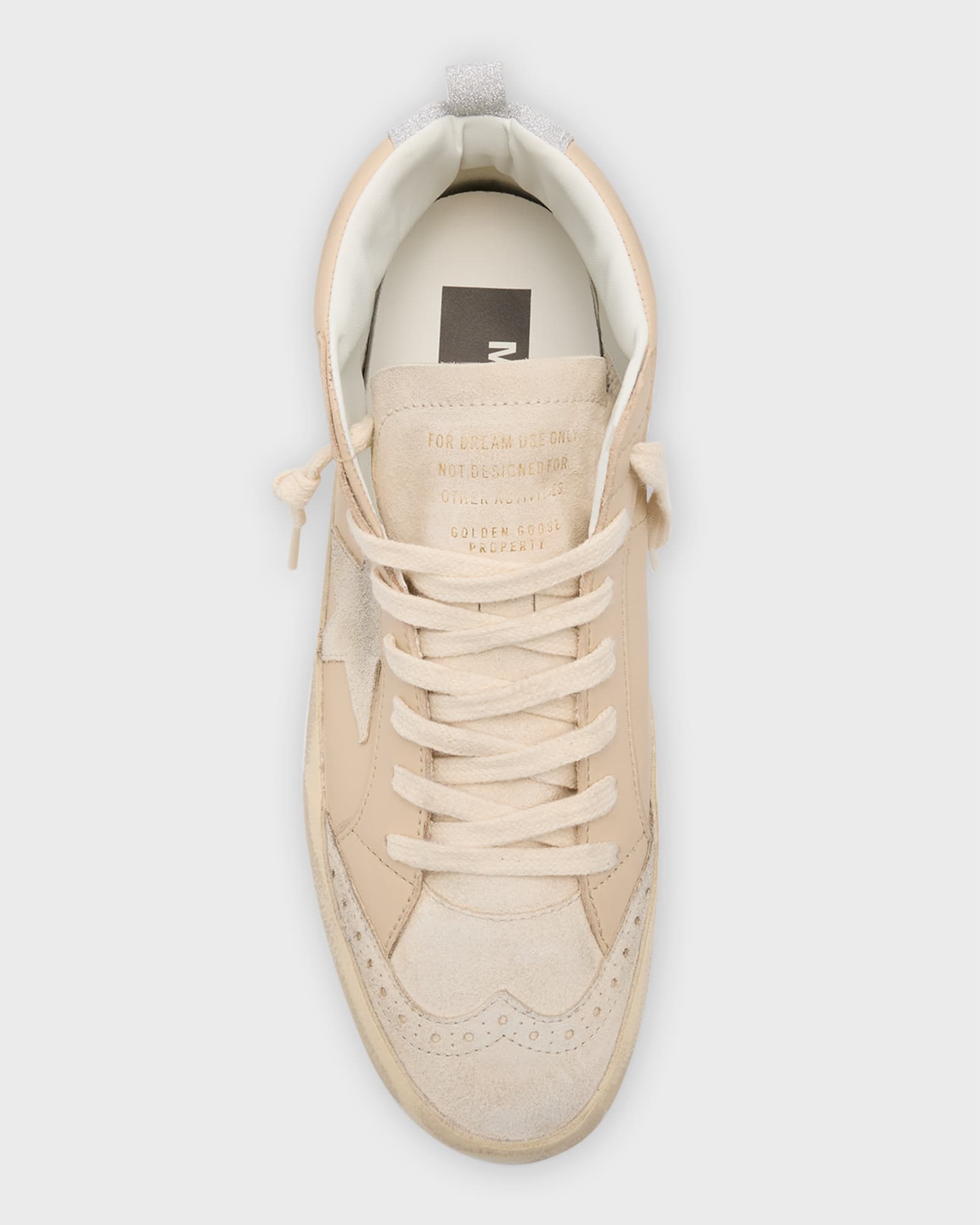 Golden Goose Mid Star Suede Glitter Wing-Tip Sneakers | Neiman Marcus