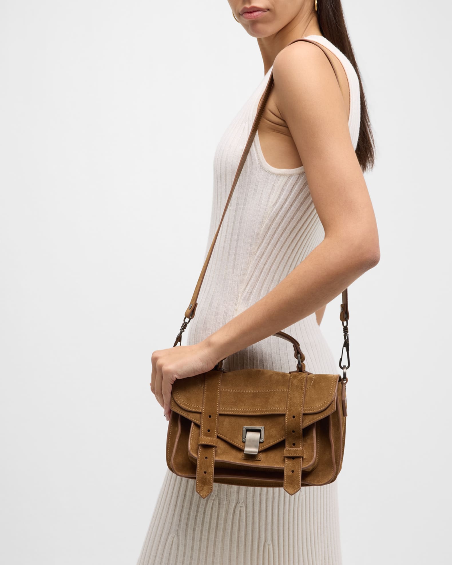 Proenza Schouler PS1 Tiny Suede Messenger Bag | Neiman Marcus