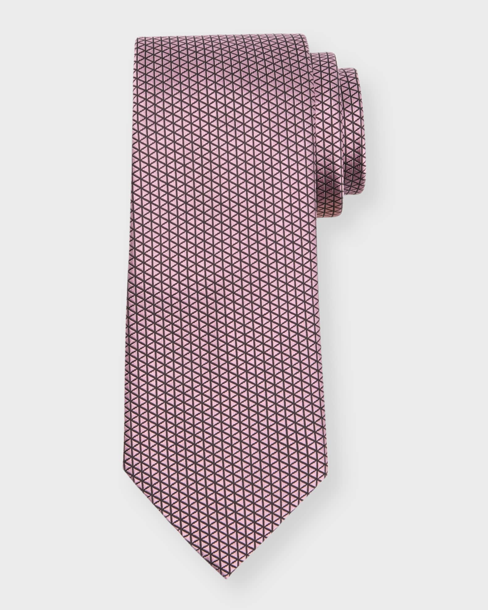 ZEGNA Men's Geometric Triangle Jacquard Silk Tie | Neiman Marcus