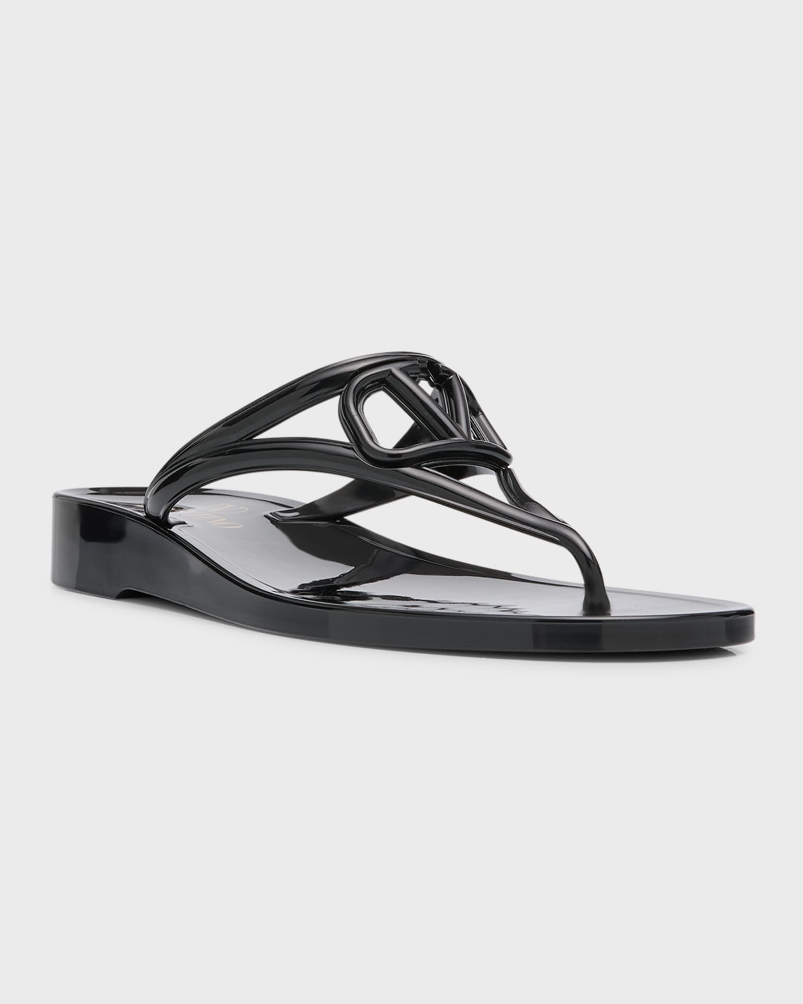 Valentino Garavani VLogo Thong Pool Sandals | Neiman Marcus