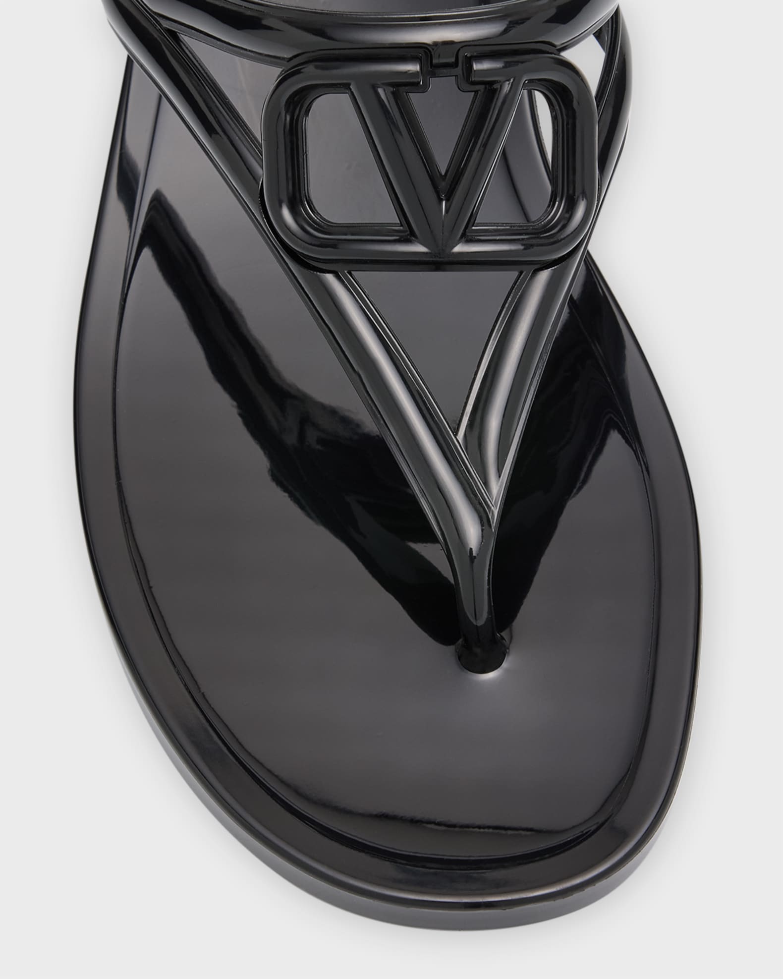Valentino Garavani VLogo Thong Pool Sandals | Neiman Marcus