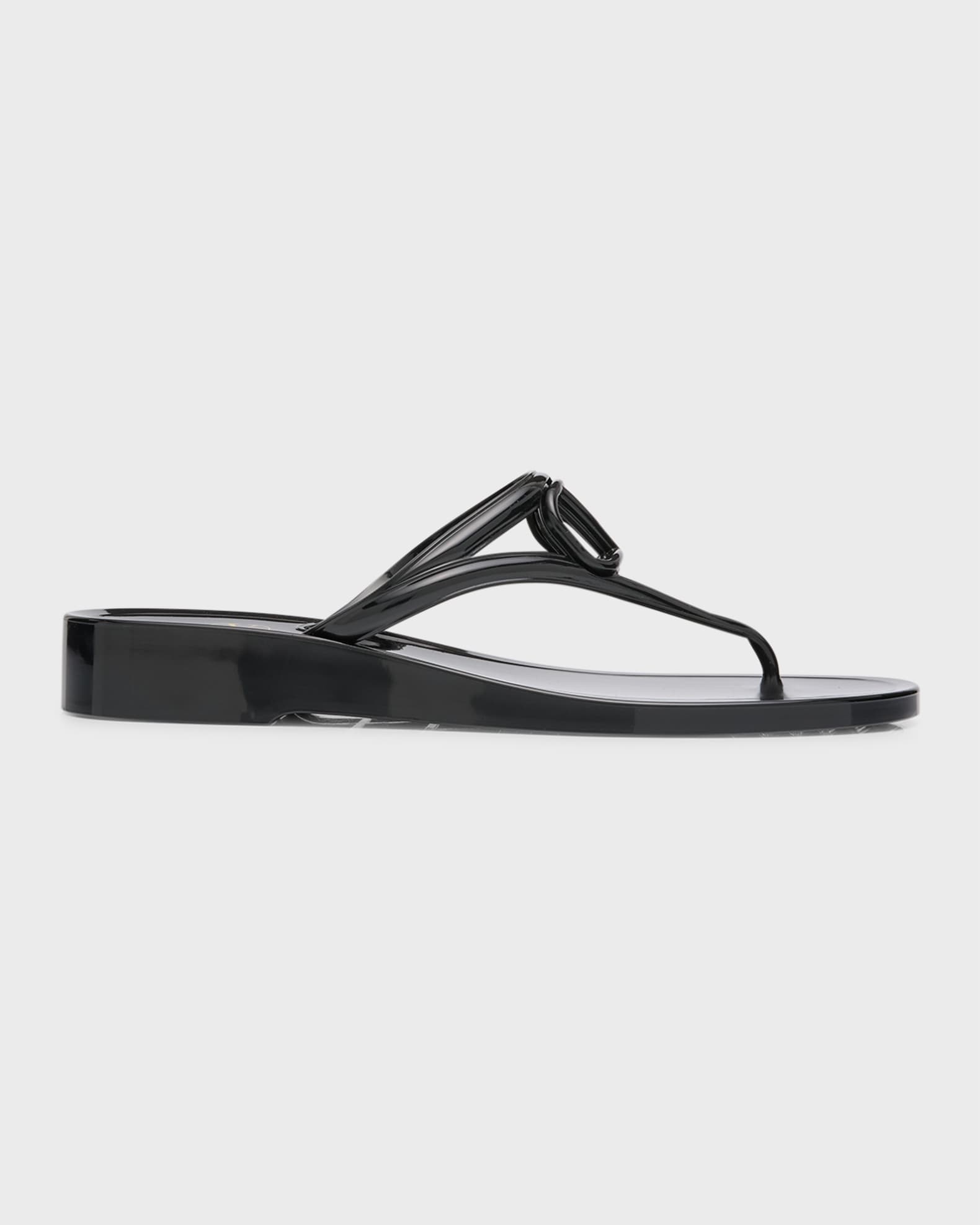 Valentino Garavani VLogo Thong Pool Sandals | Neiman Marcus