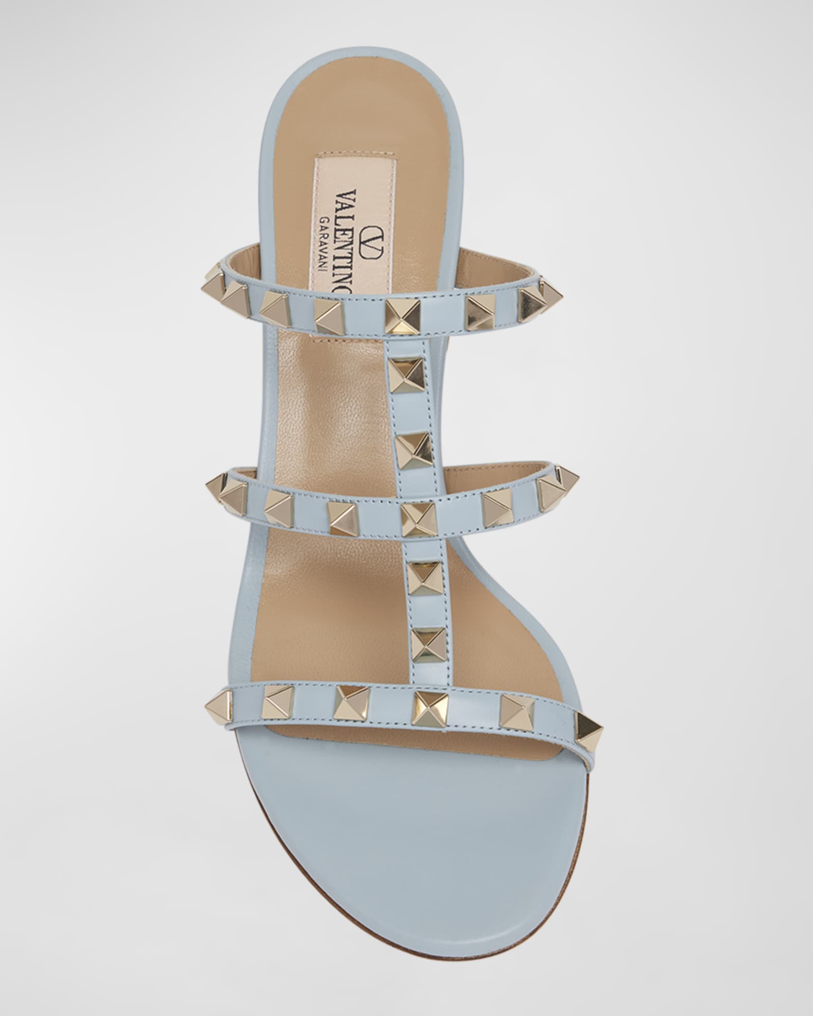 Valentino Garavani Rockstud Caged Block-Heel Slide Sandals | Neiman Marcus