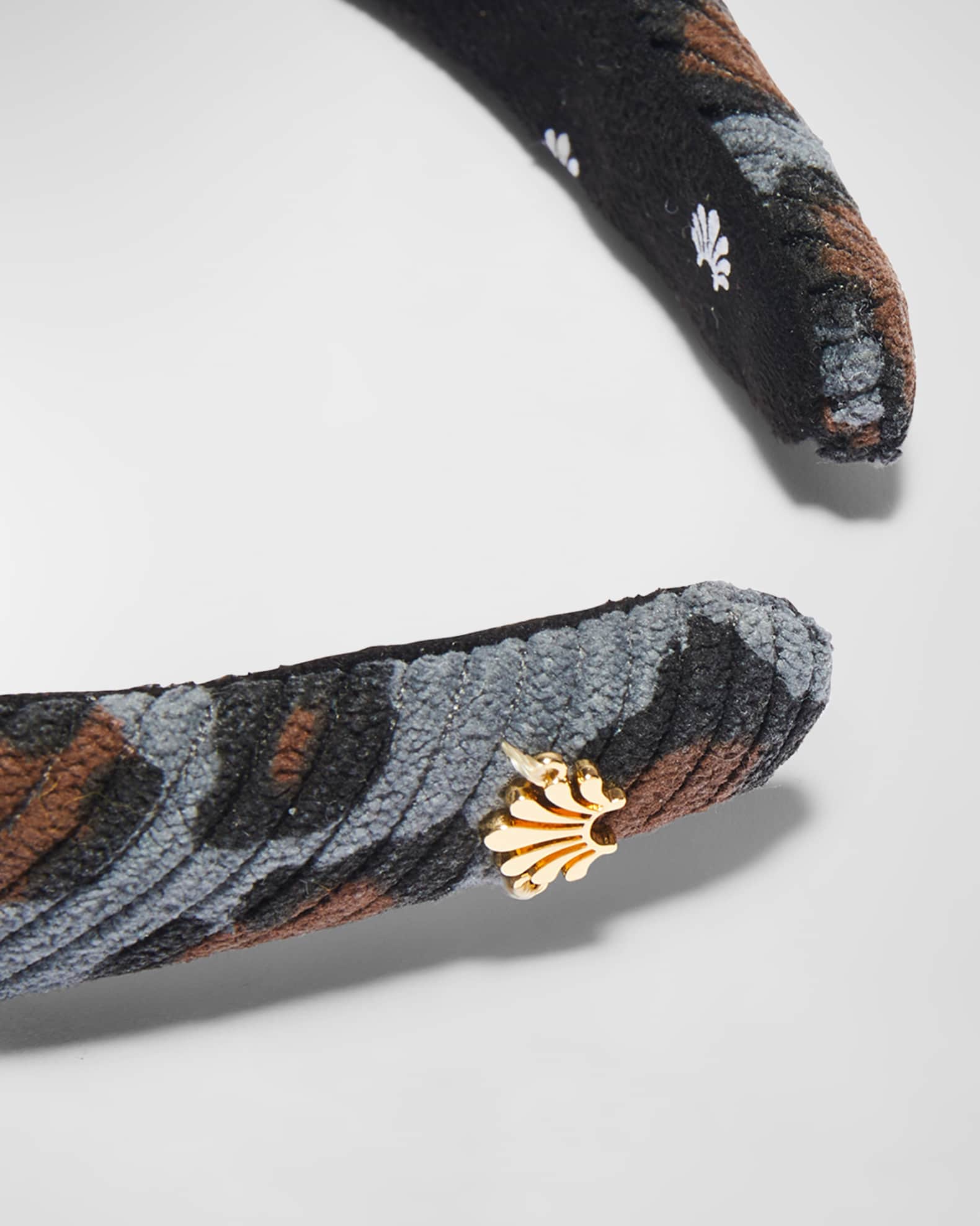 Lele Sadoughi Alice Leopard Corduroy Headband | Neiman Marcus