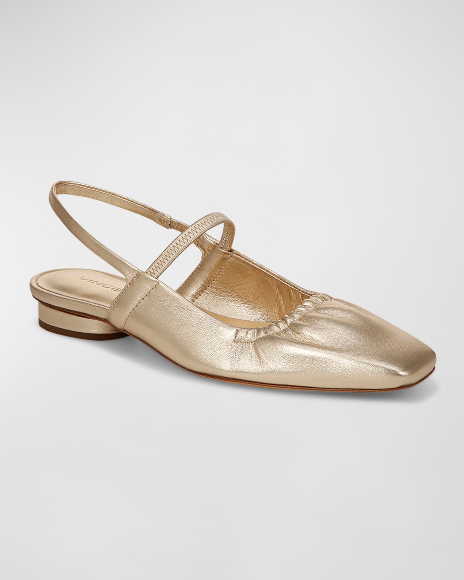 Venice Metallic Slingback Ballerina Flats | Neiman Marcus