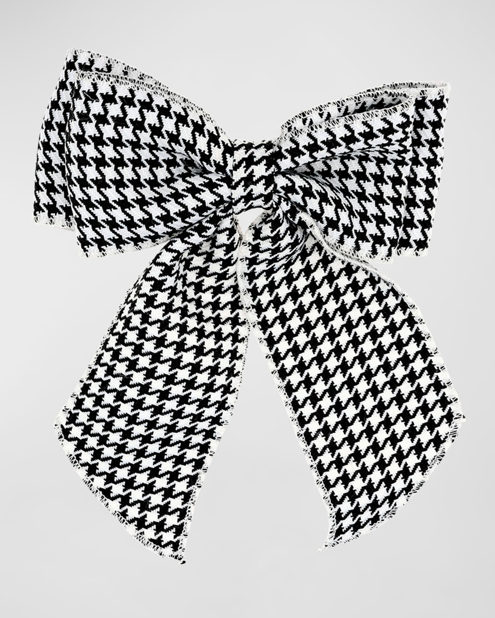 L. Erickson Sloane Houndstooth Bow Barrette | Neiman Marcus