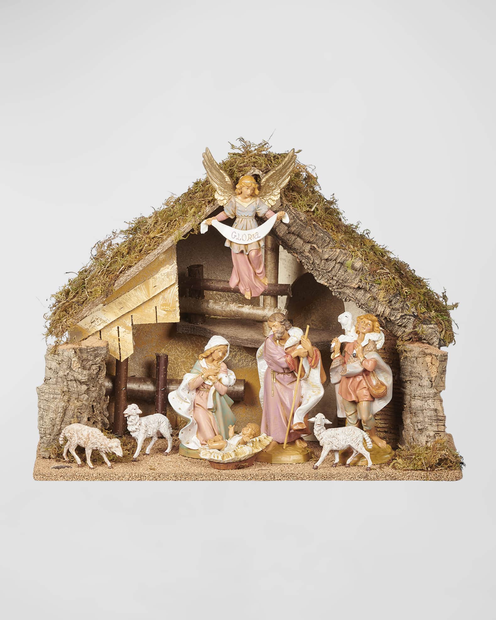 Fontanini 7.5" Scale 8-Piece Nativity Set with Stable | Neiman Marcus
