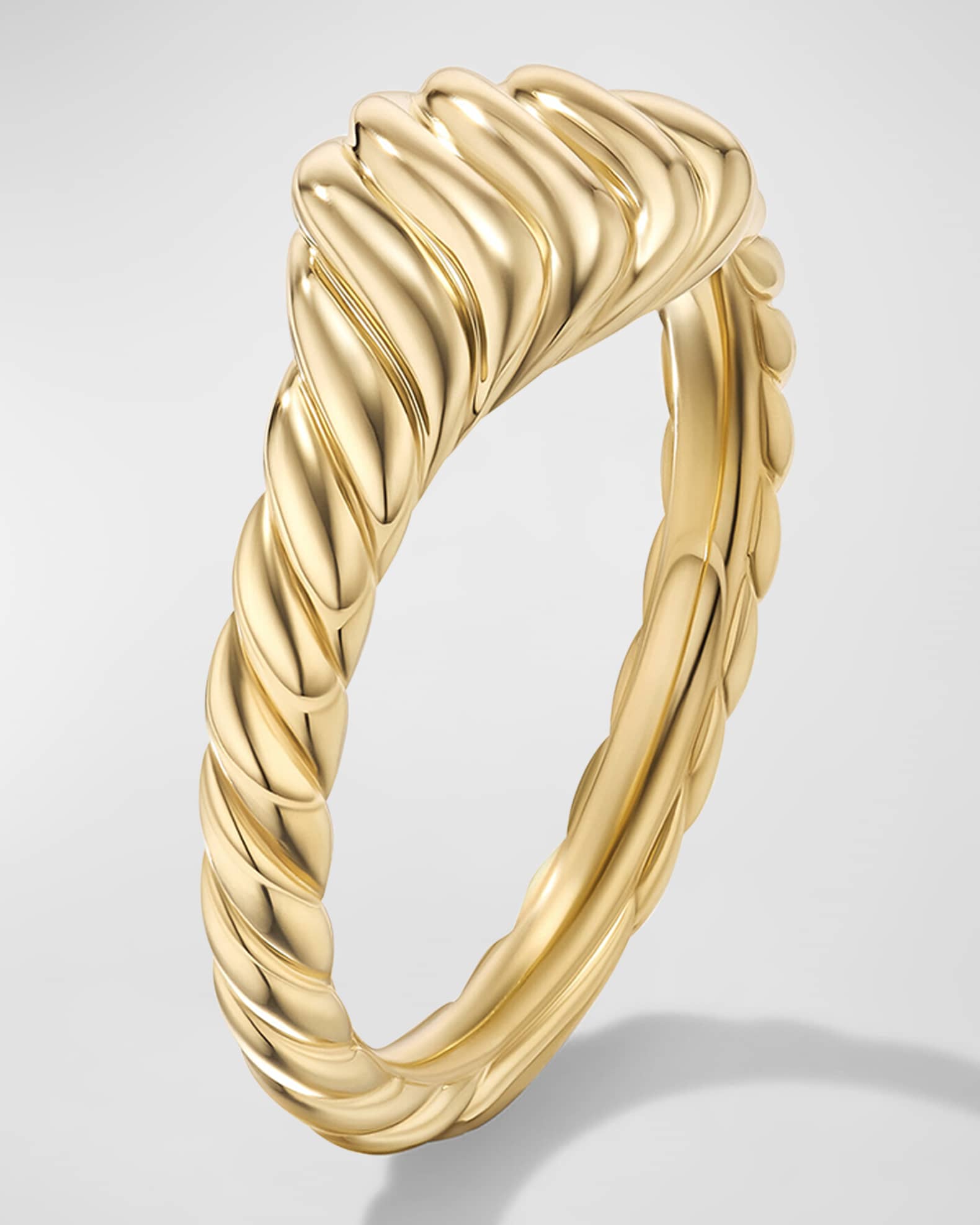 Sculpted Cable Pinky Ring in 18K Gold | Neiman Marcus