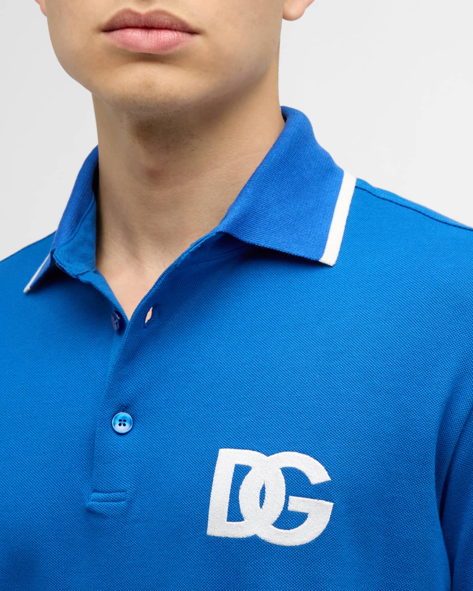 Dolce&Gabbana Men's DG Embroidered Polo Shirt | Neiman Marcus