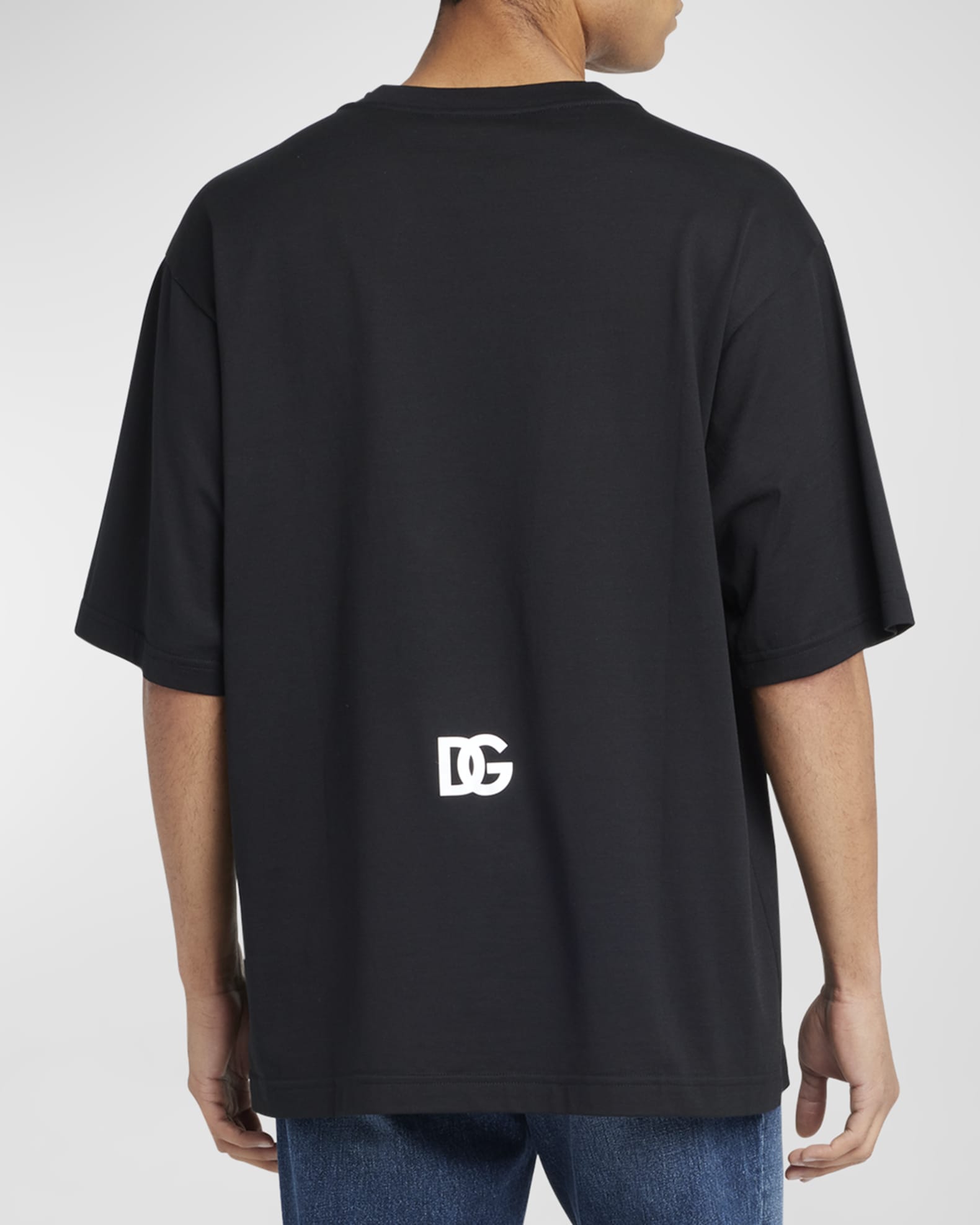 Dolce&Gabbana Men's Rubberized DG Logo T-Shirt | Neiman Marcus