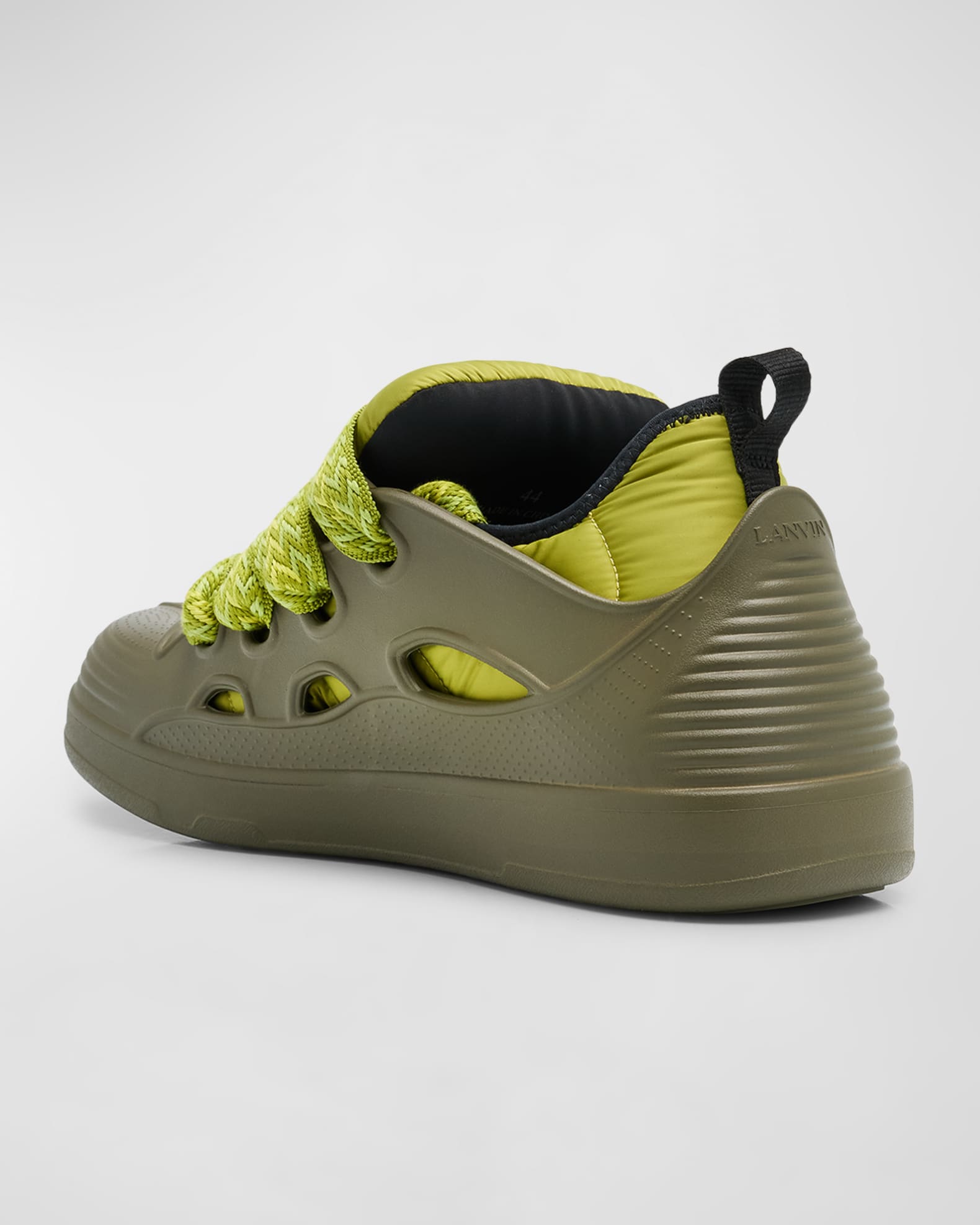 Lanvin Men's Curb Rubber Jumbo-Lace Sneakers | Neiman Marcus