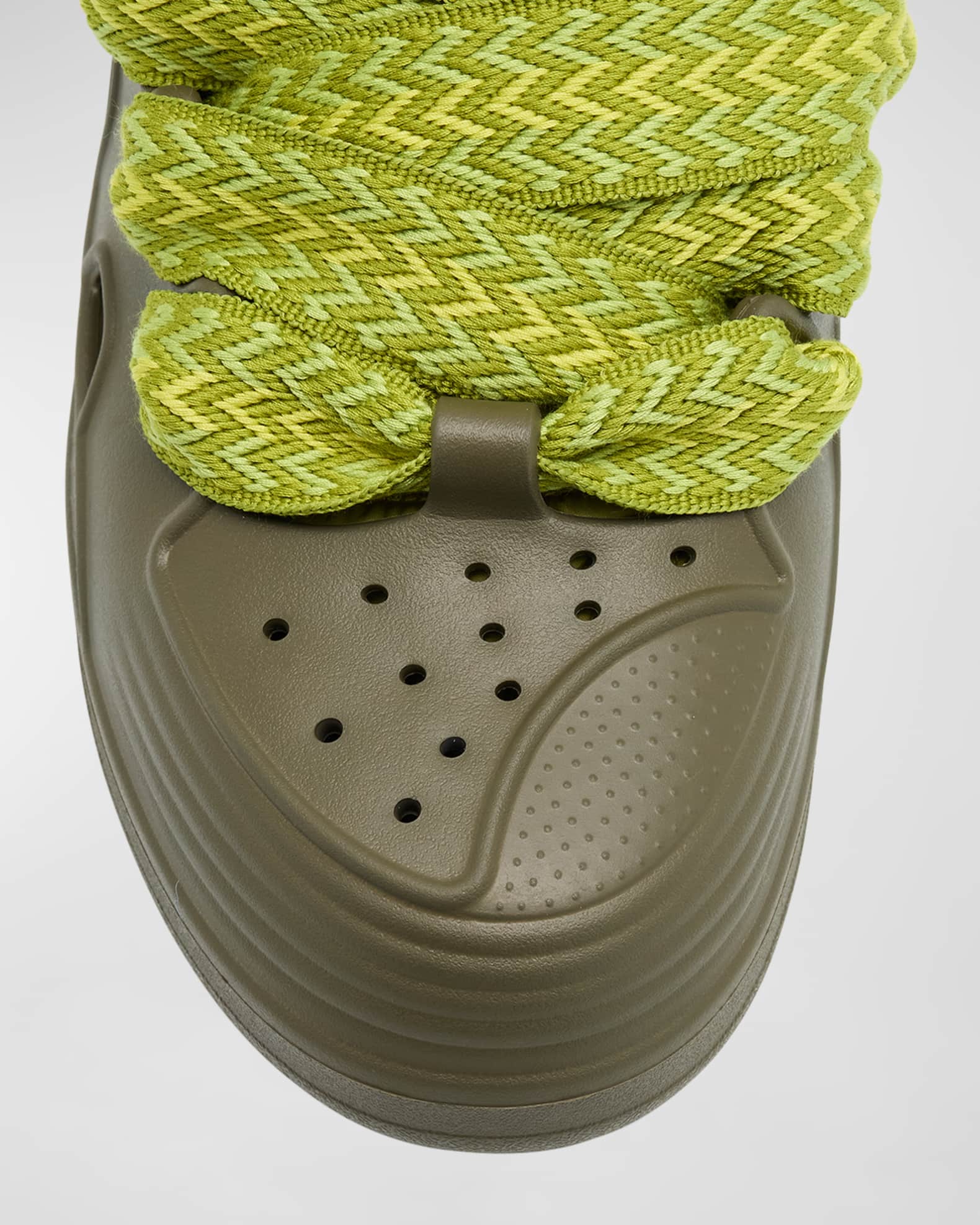 Lanvin Men's Curb Rubber Jumbo-Lace Sneakers | Neiman Marcus