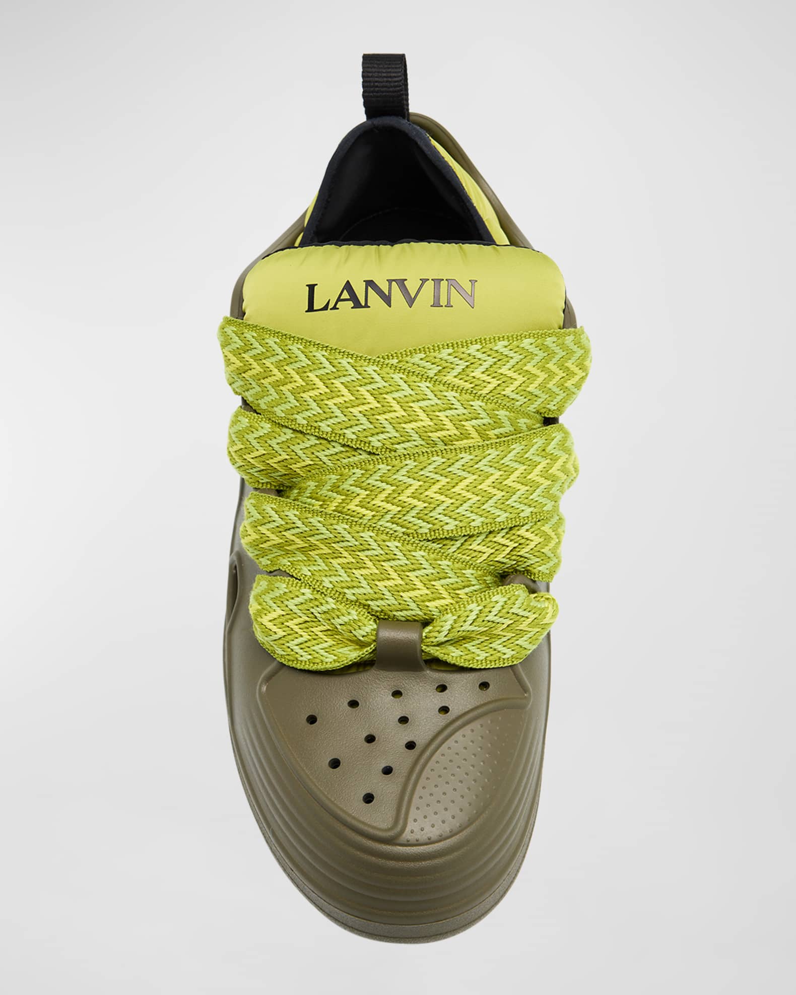 Lanvin Men's Curb Rubber Jumbo-Lace Sneakers | Neiman Marcus