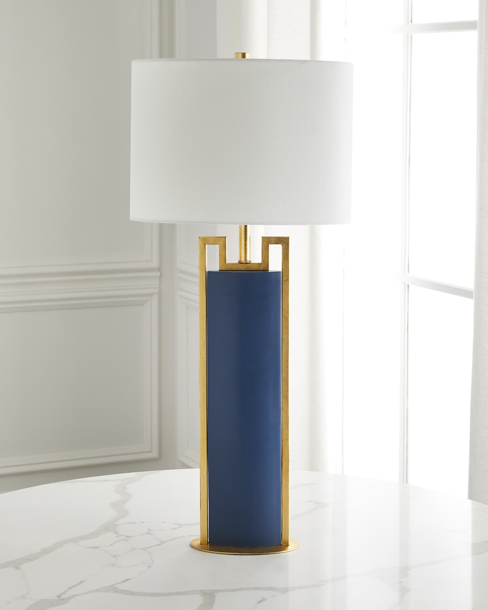 Old World Design Yvette Parisian Blue and Gold Table Lamp - 33 ...