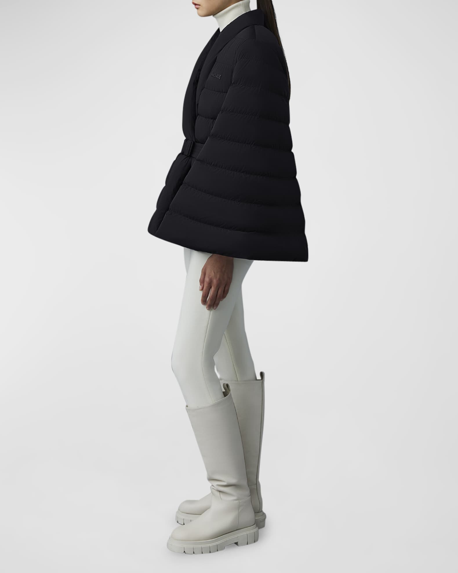 Mackage Julieta Down Wrap Coat with Bell Sleeves | Neiman Marcus
