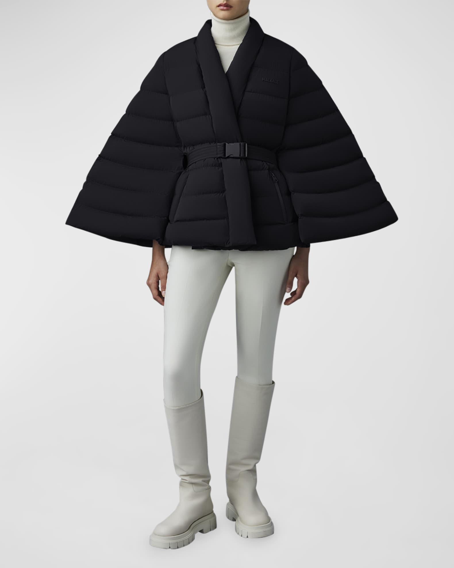 Mackage Julieta Down Wrap Coat with Bell Sleeves | Neiman Marcus