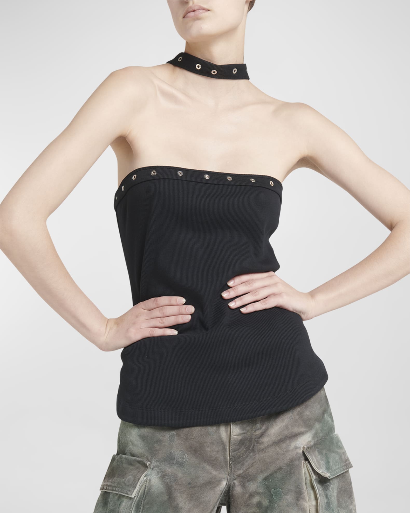 The Attico Lace-Up Halter Top | Neiman Marcus