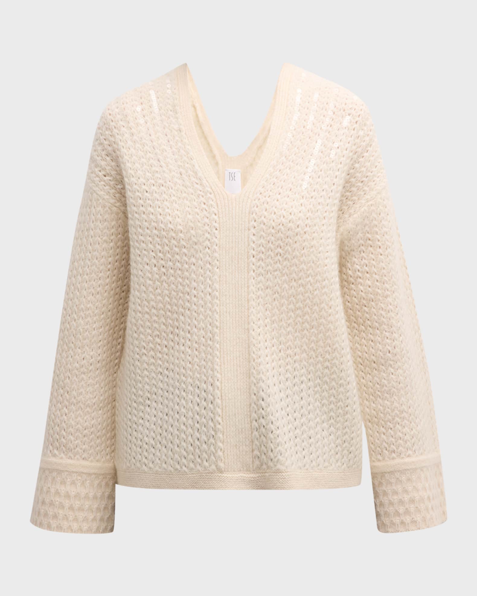 TSE Cashmere Silk-Cashmere Sequined Tunic | Neiman Marcus