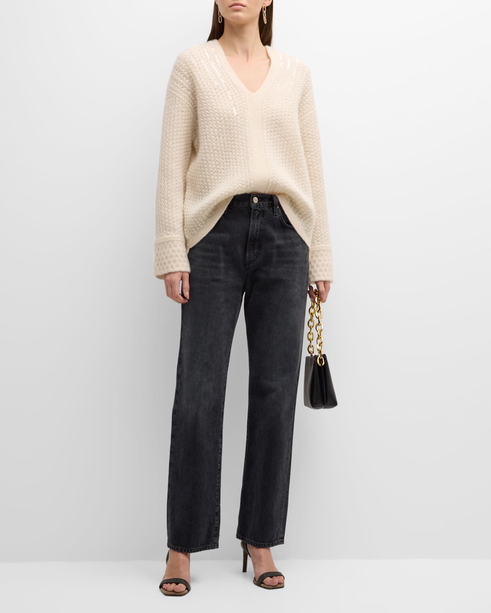 TSE Cashmere Silk-Cashmere Sequined Tunic | Neiman Marcus