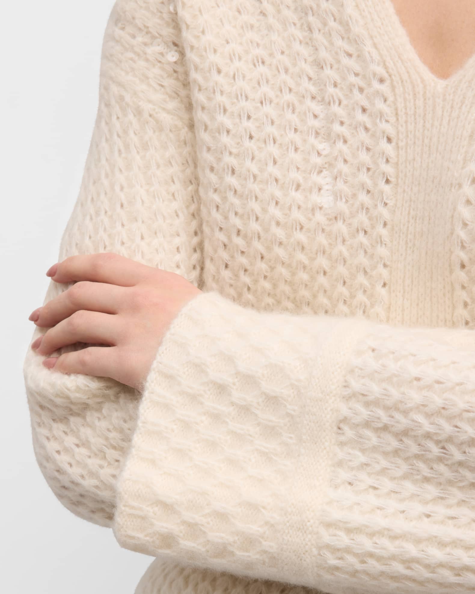 TSE Cashmere Silk-Cashmere Sequined Tunic | Neiman Marcus