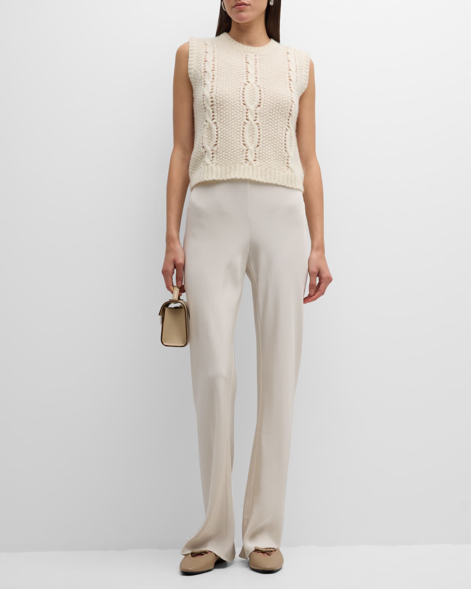 TSE Cashmere Cashmere Cable-Knit Shell | Neiman Marcus