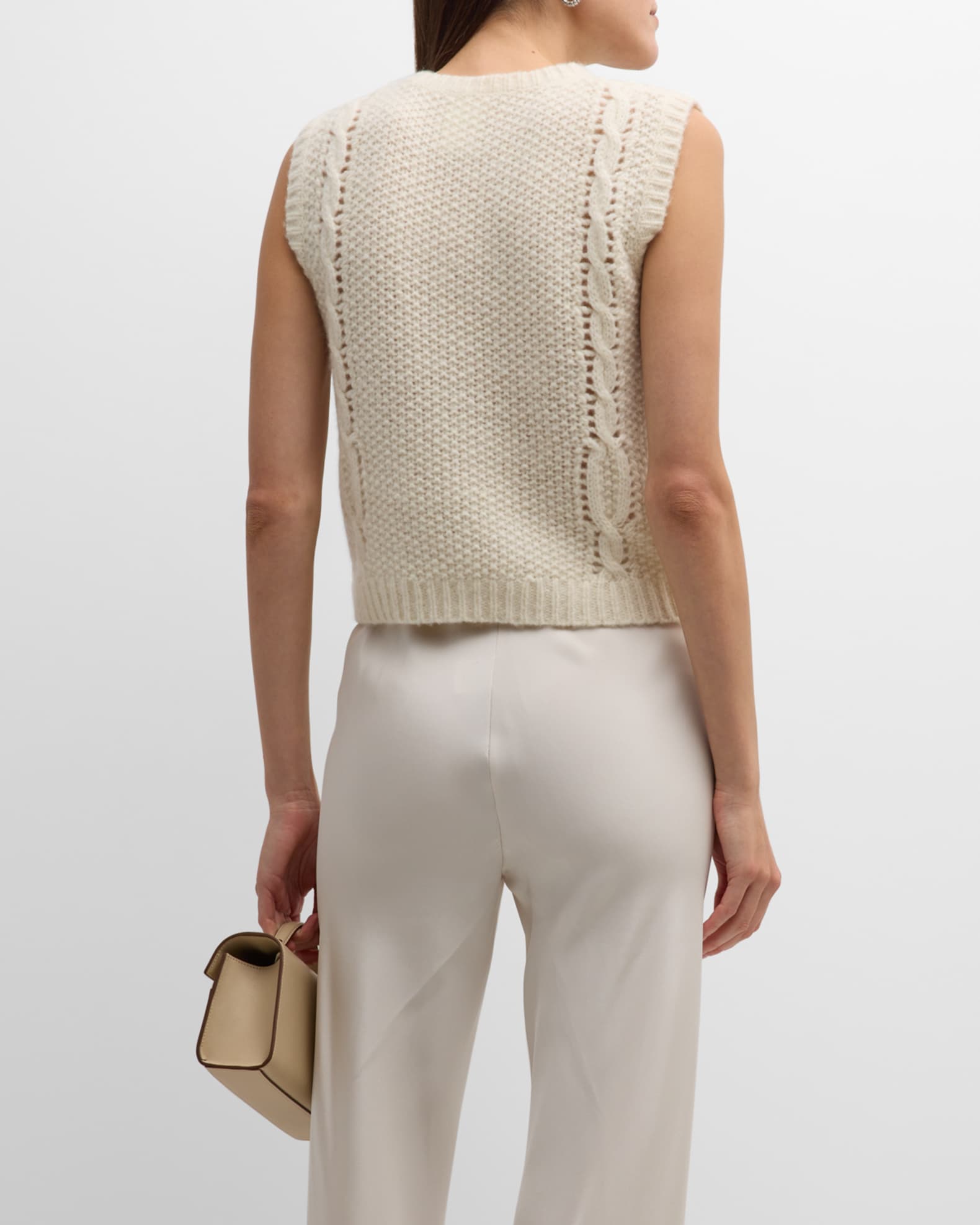 TSE Cashmere Cashmere Cable-Knit Shell | Neiman Marcus