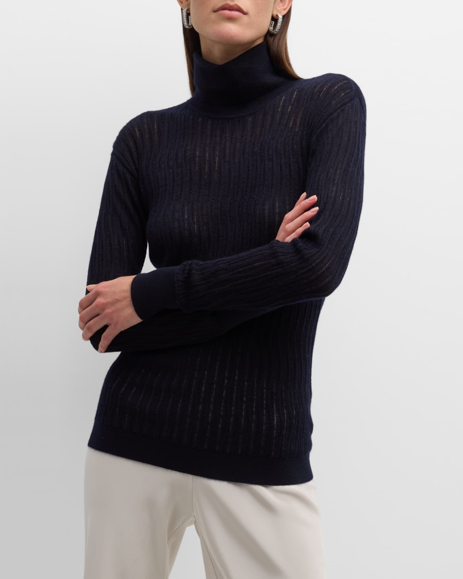 TSE Cashmere Cashmere Ribbed Turtleneck Sweater | Neiman Marcus